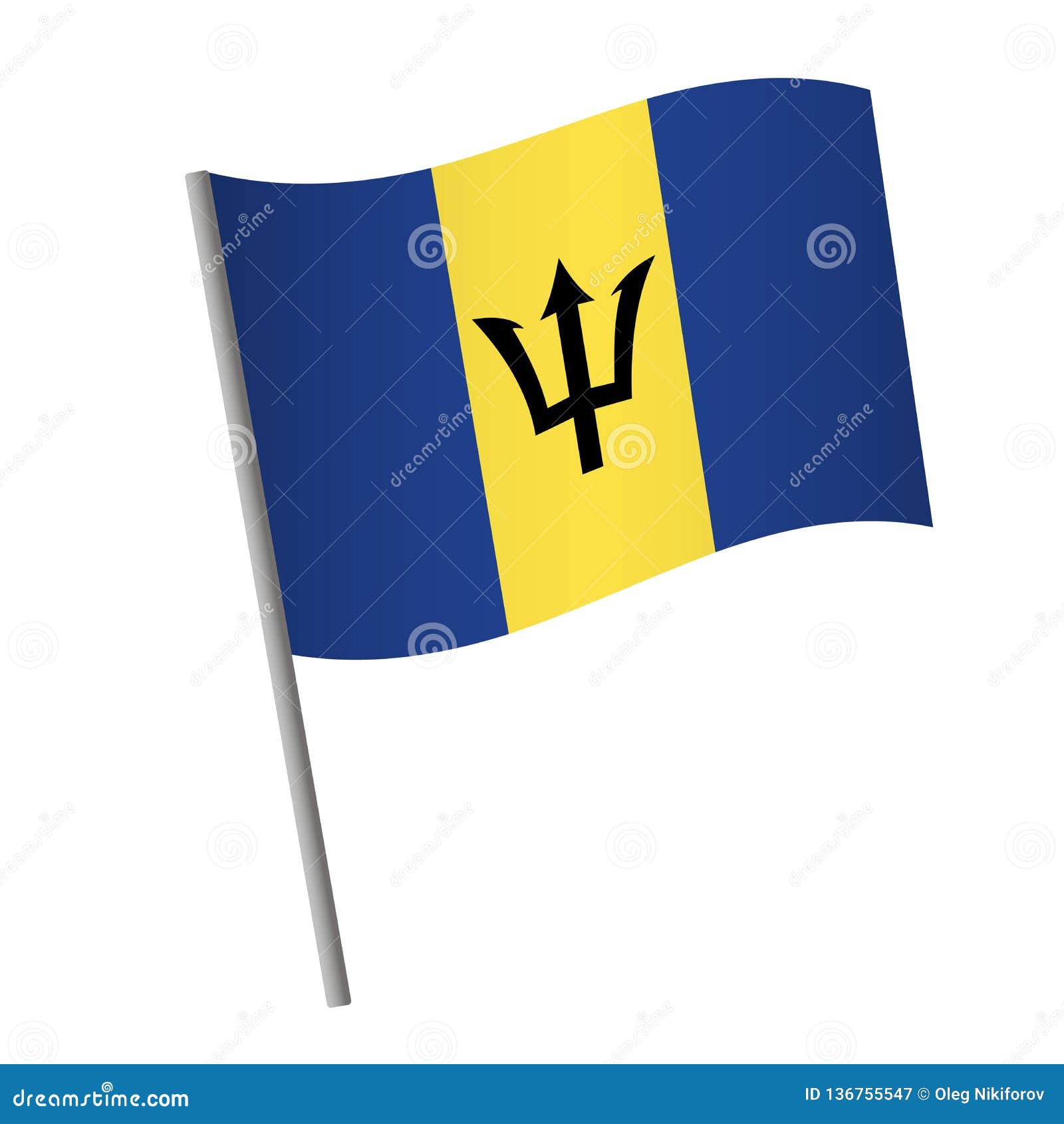 Barbados flag icon stock illustration. Illustration of symbol - 136755547