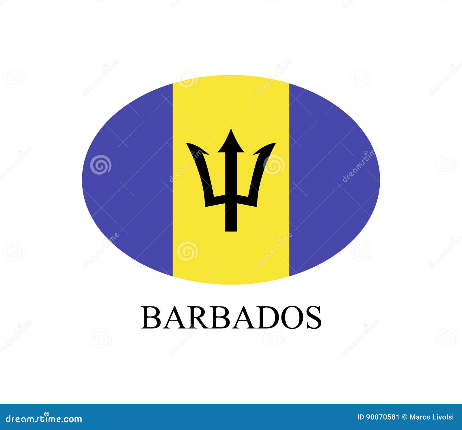 Barbados Map Illustrated With Flag Stock Image 90182527 9495