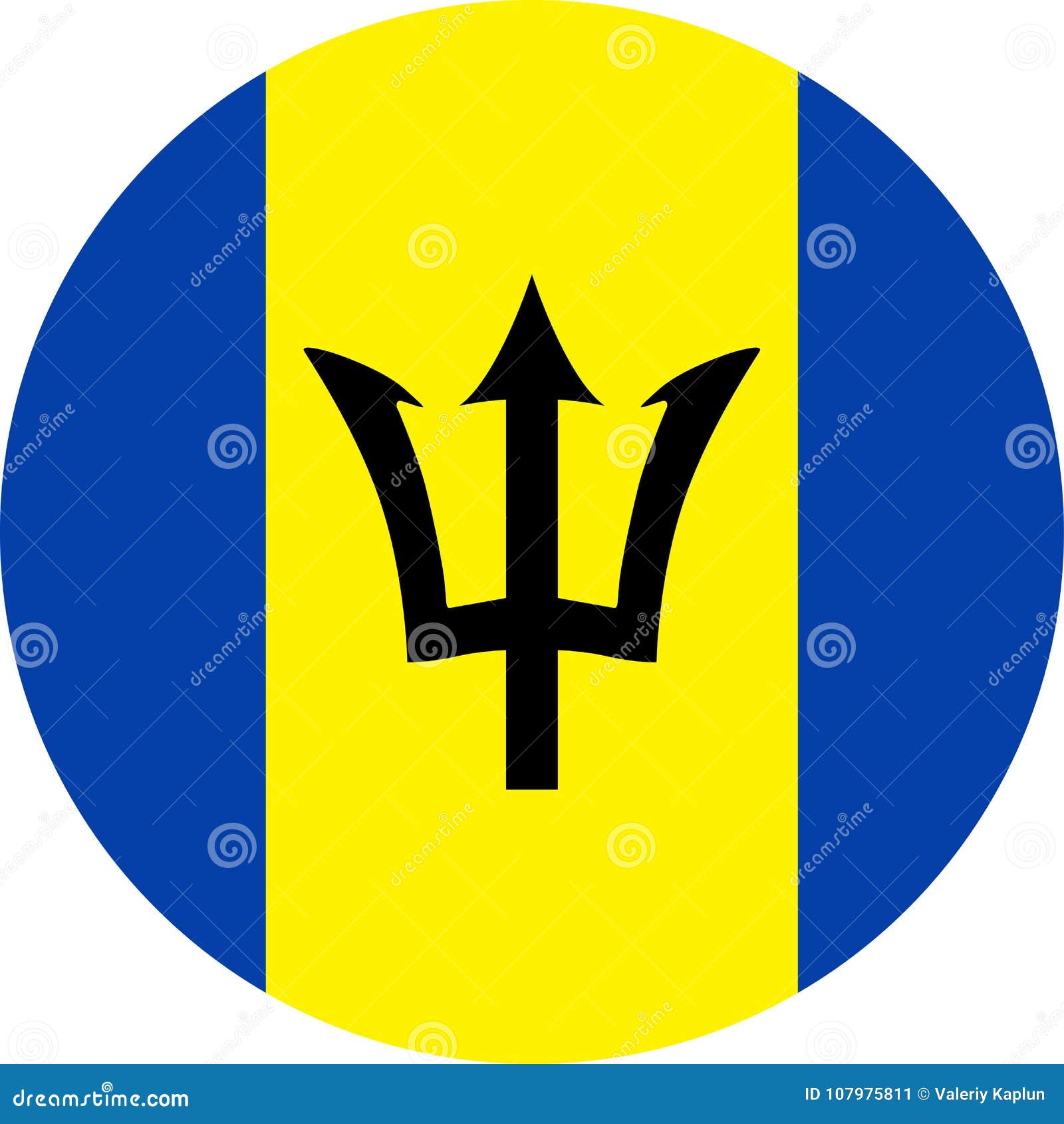 Barbados Flag Vector Round Flat Icon Stock Illustration - Illustration ...
