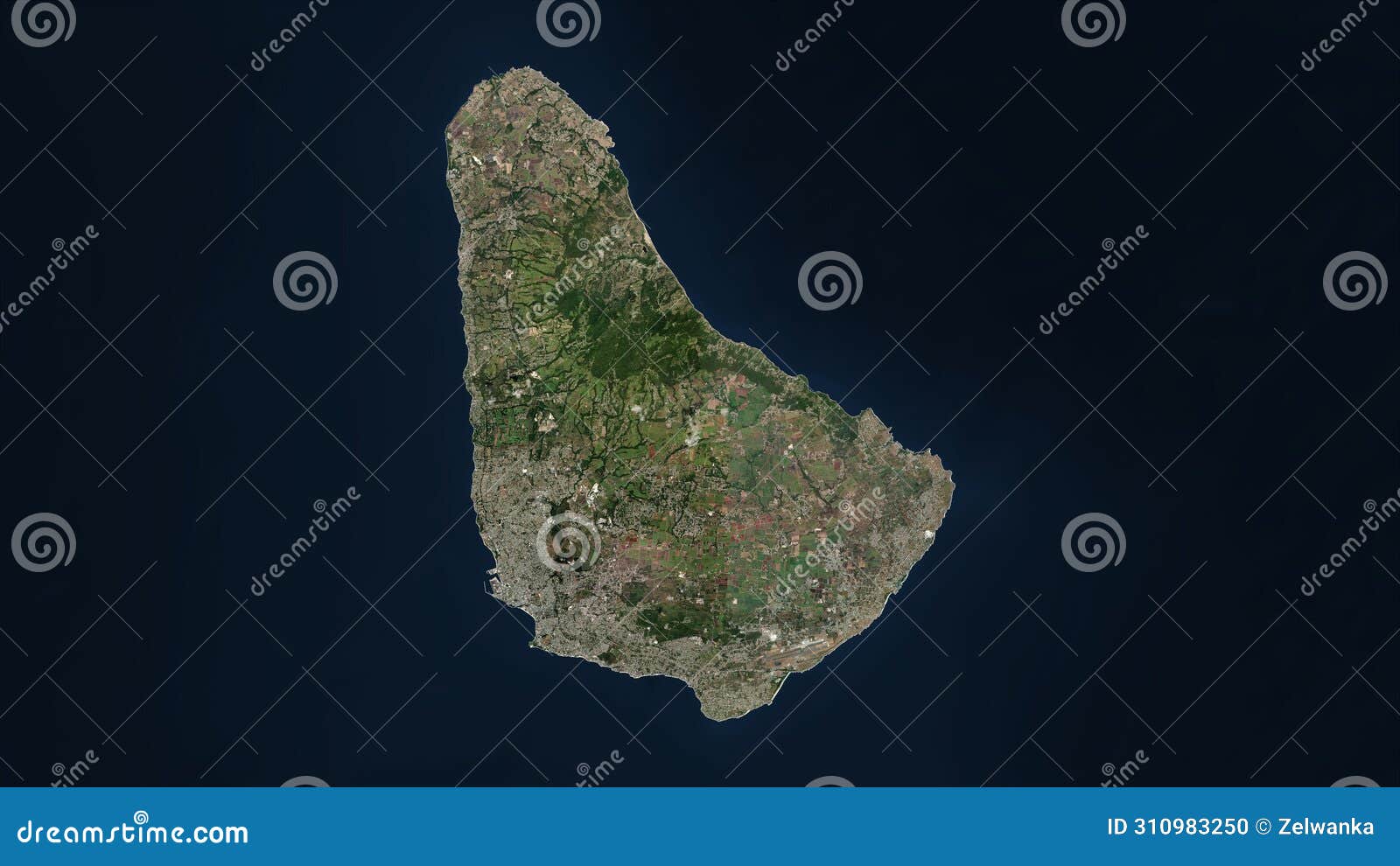 Barbados Highlighted. Low-res Satellite Stock Illustration ...