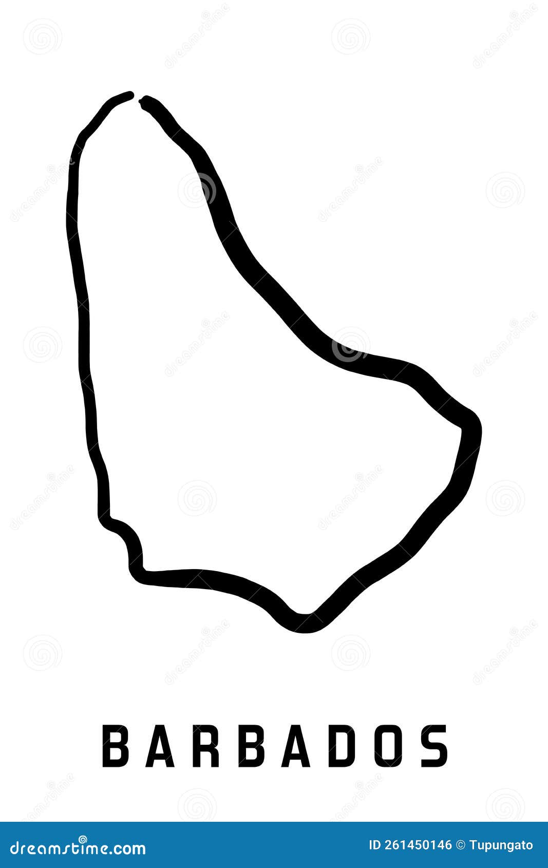 Barbados Island Simple Vector Map Stock Vector - Illustration of ...