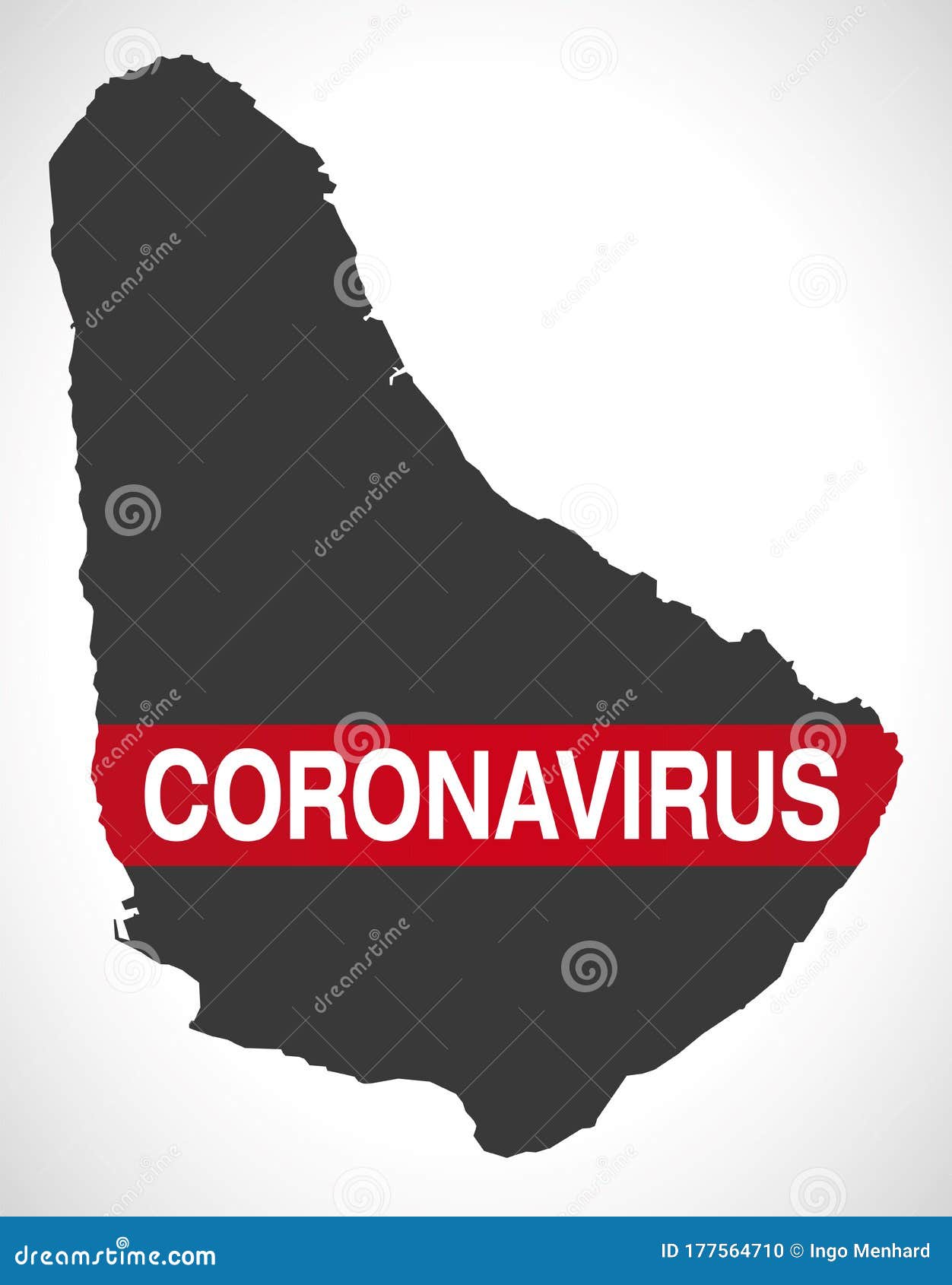 Barbados Map with Coronavirus Warning Illustration Stock Vector ...