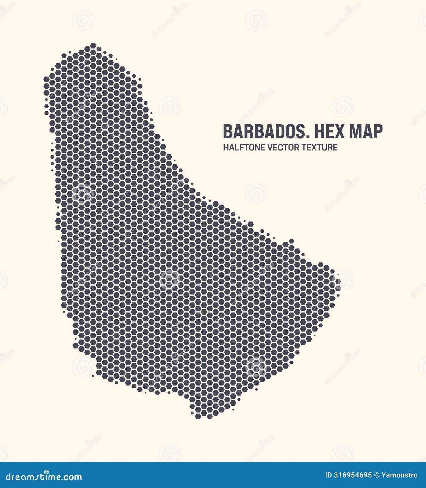 Barbados Map Vector Hexagonal Half Tone Pattern Isolate on Light ...
