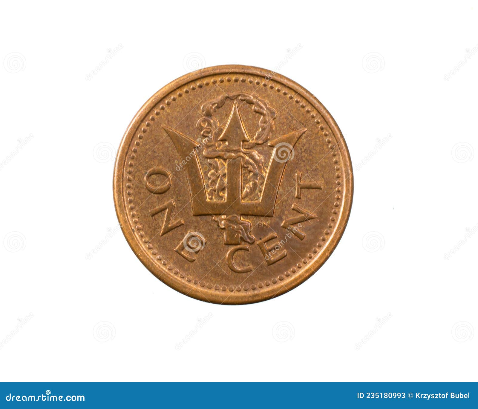 Barbados One Cent Coin on a White Isolated Background Stock Image ...