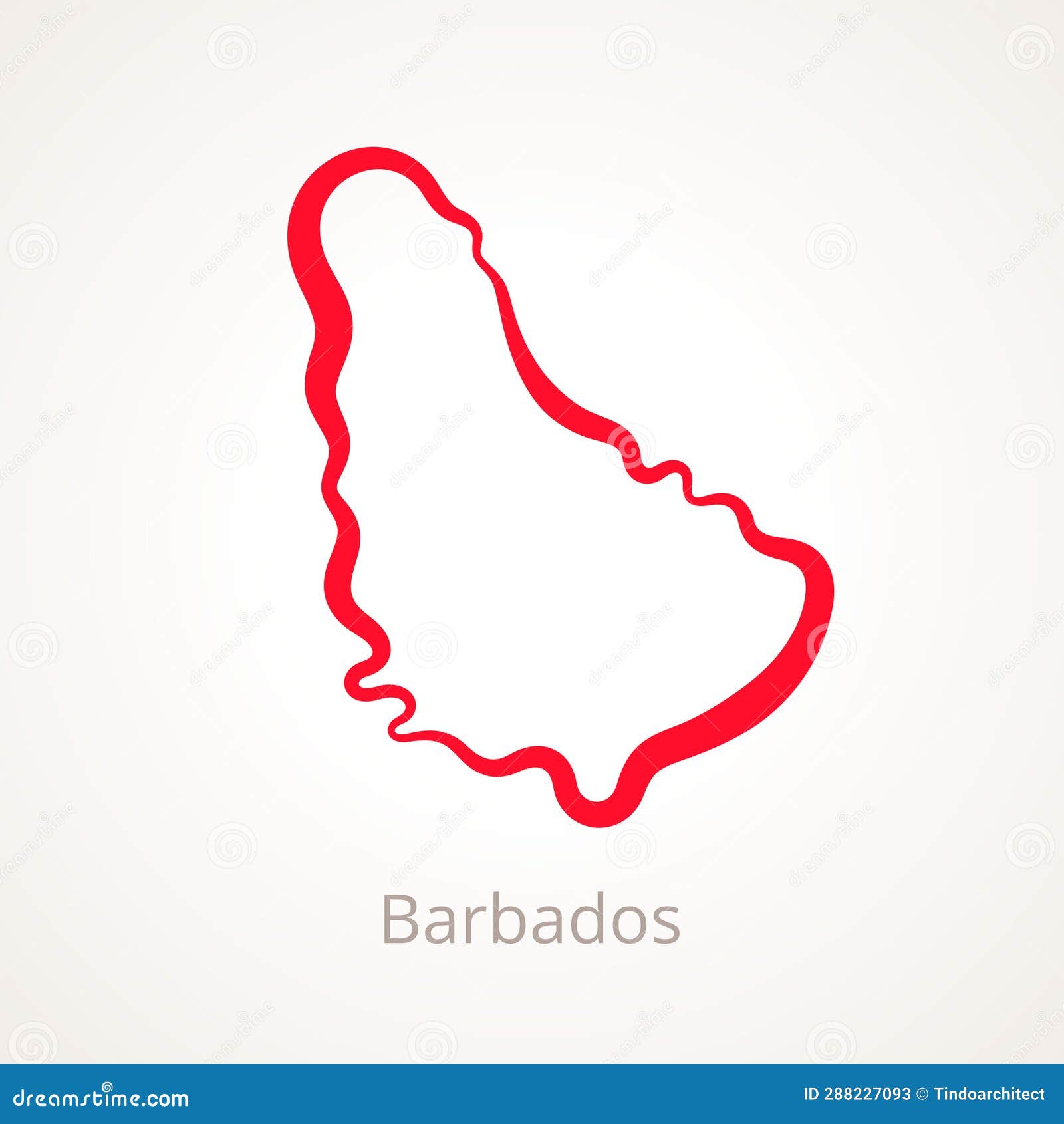 Barbados - Outline Map stock vector. Illustration of barbados - 288227093