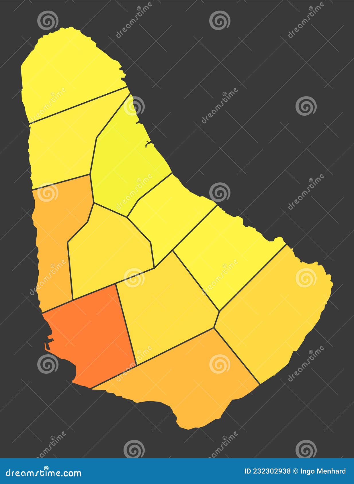 Barbados Population Heat Map As Color Density Illustration Stock ...