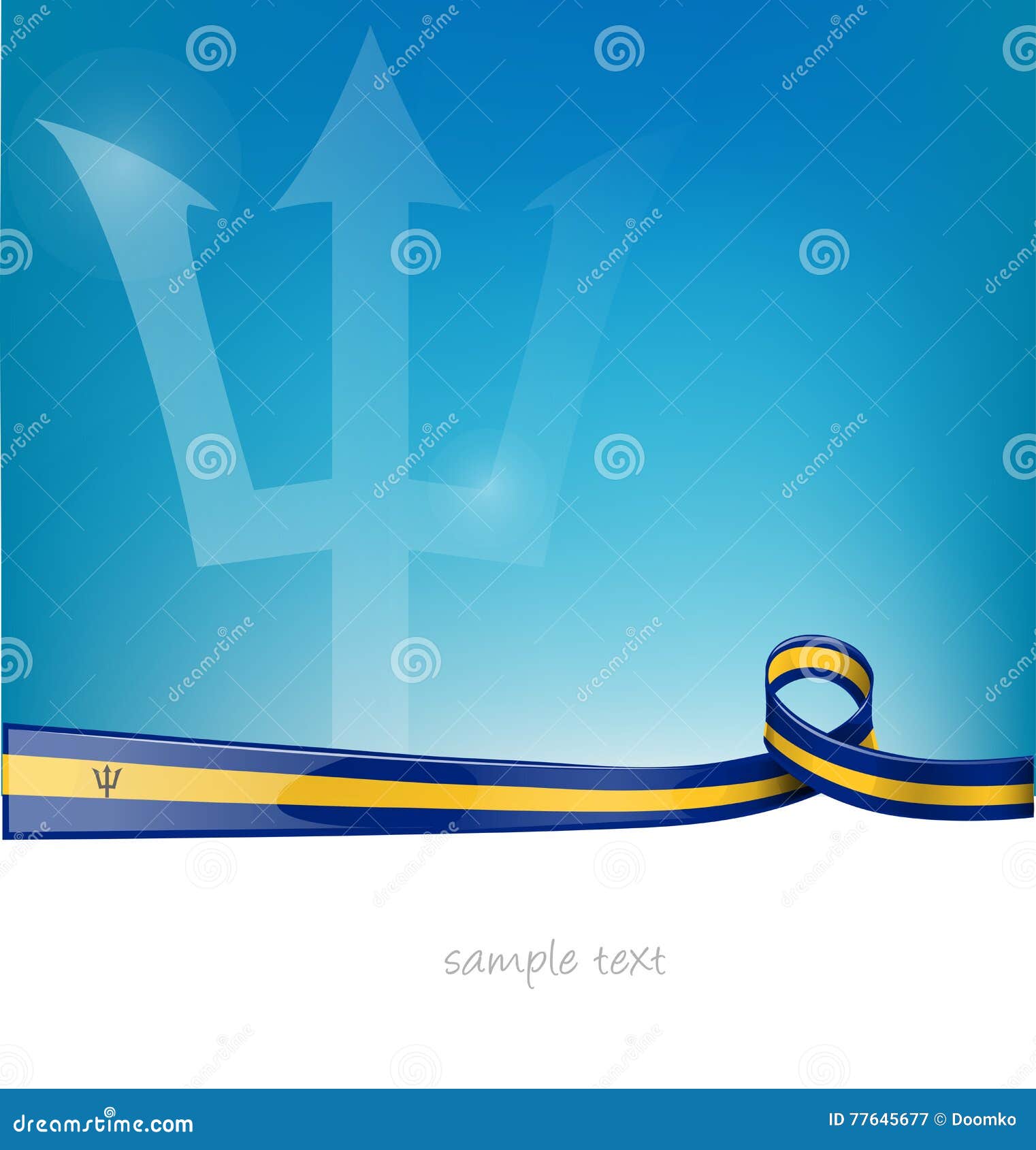 Barbados ribbon flag stock vector. Illustration of creative - 77645677