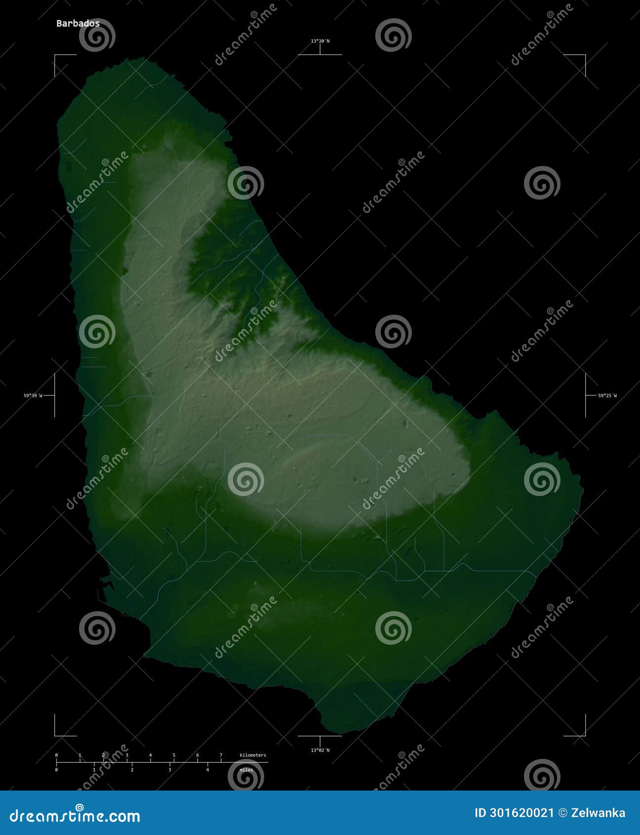 Barbados Shape on Black. Physical Stock Illustration - Illustration of ...