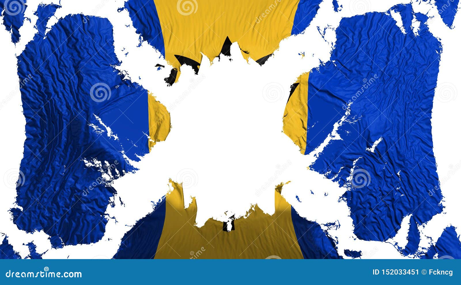 Barbados Torn Flag Fluttering in the Wind Stock Illustration ...