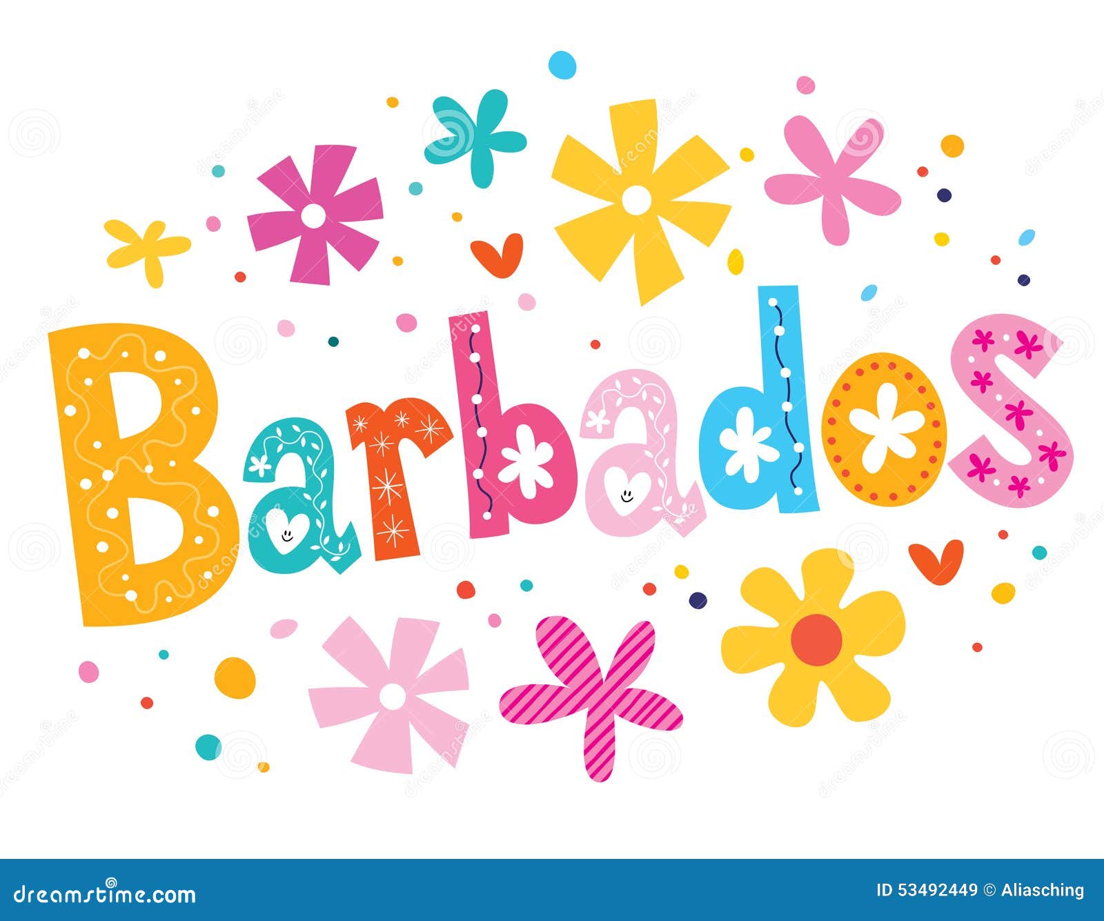 Barbados Vector Lettering Decorative Type Stock Vector - Illustration ...
