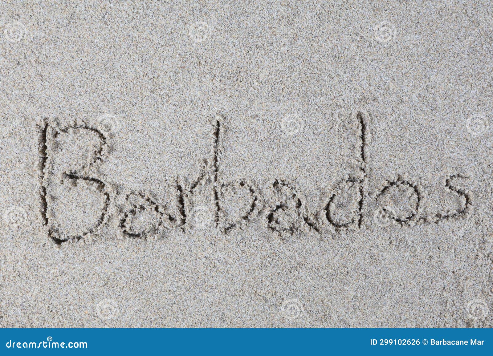 Barbados Writing in the Sand Stock Photo - Image of drawing, sign ...