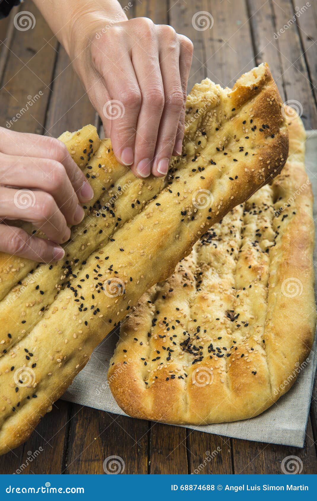 Barbari or Persian bread stock photo. Image of wooden - 68874688