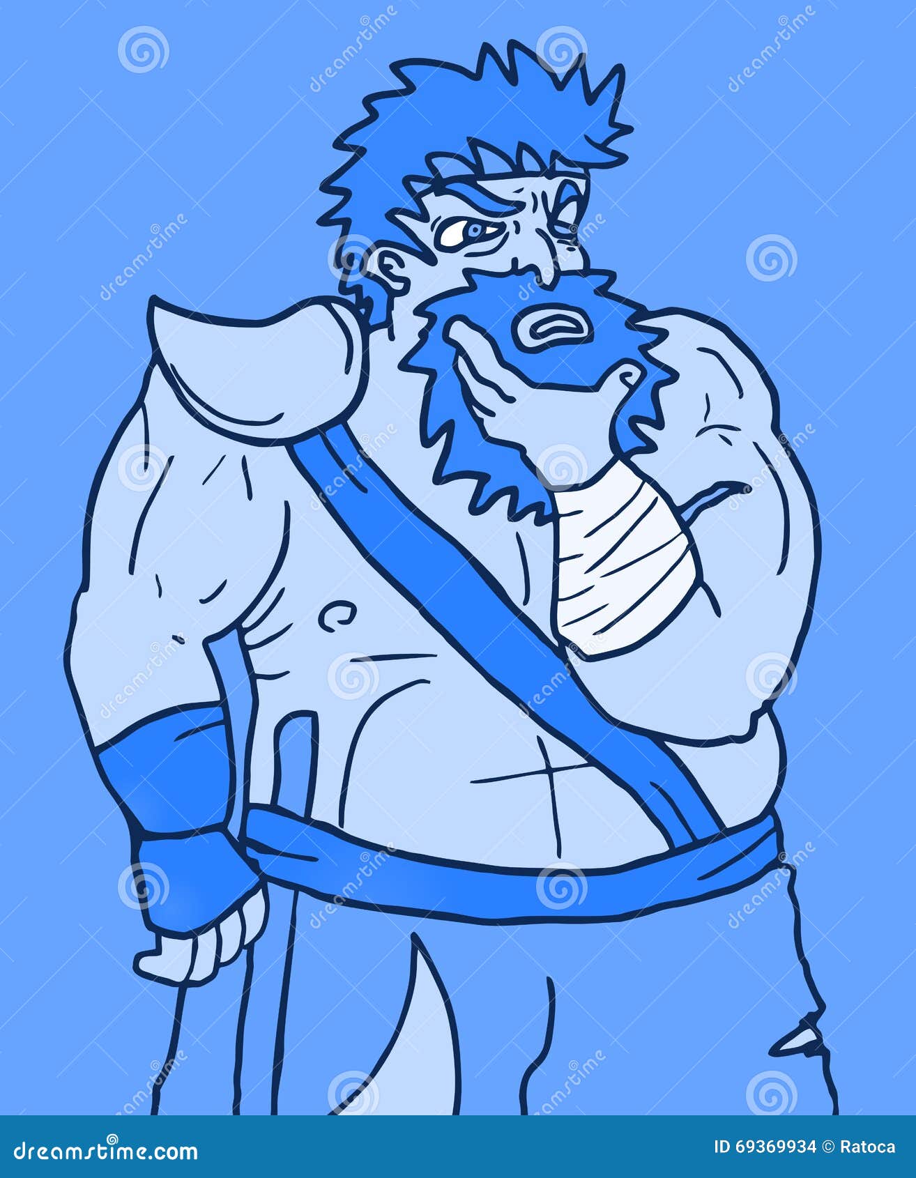 Barbarian draw stock vector. Illustration of drawing - 69369934