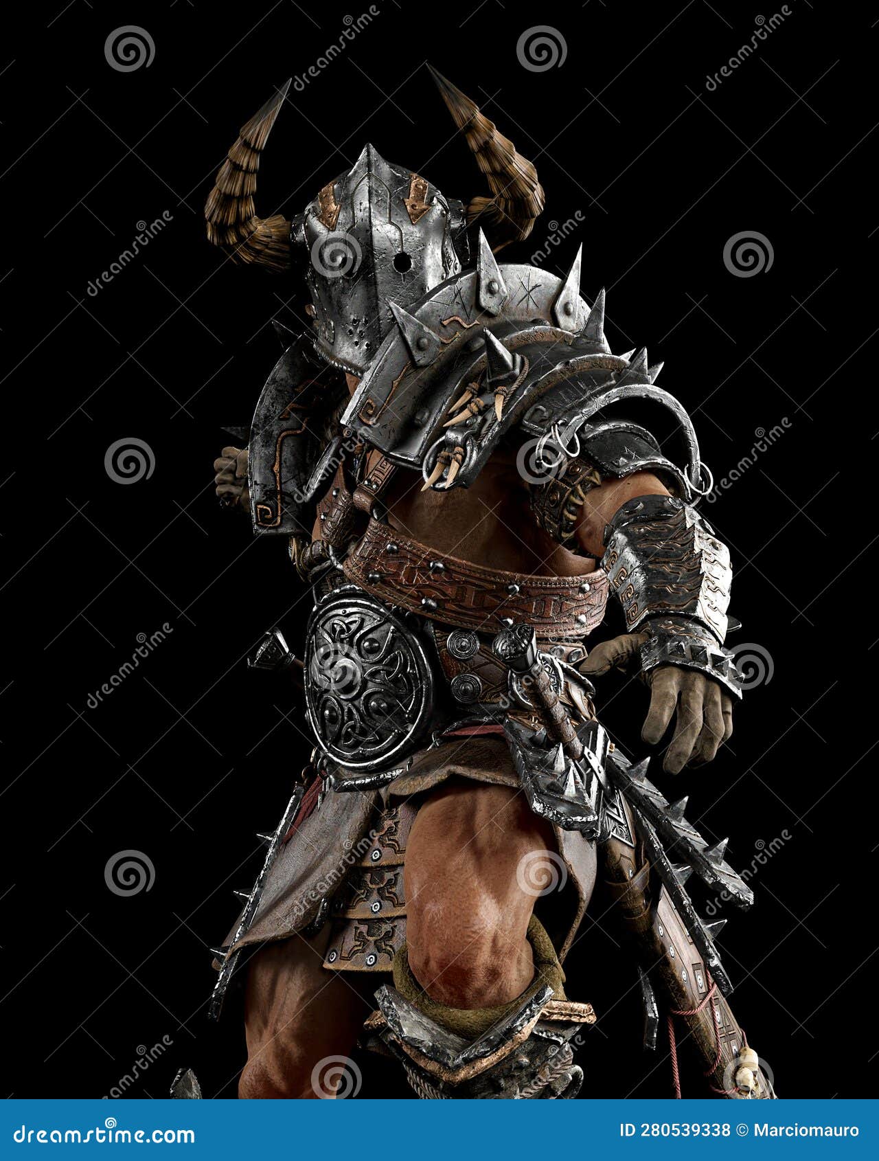 Barbarian Man is Ready To Punch Stock Illustration - Illustration of ...