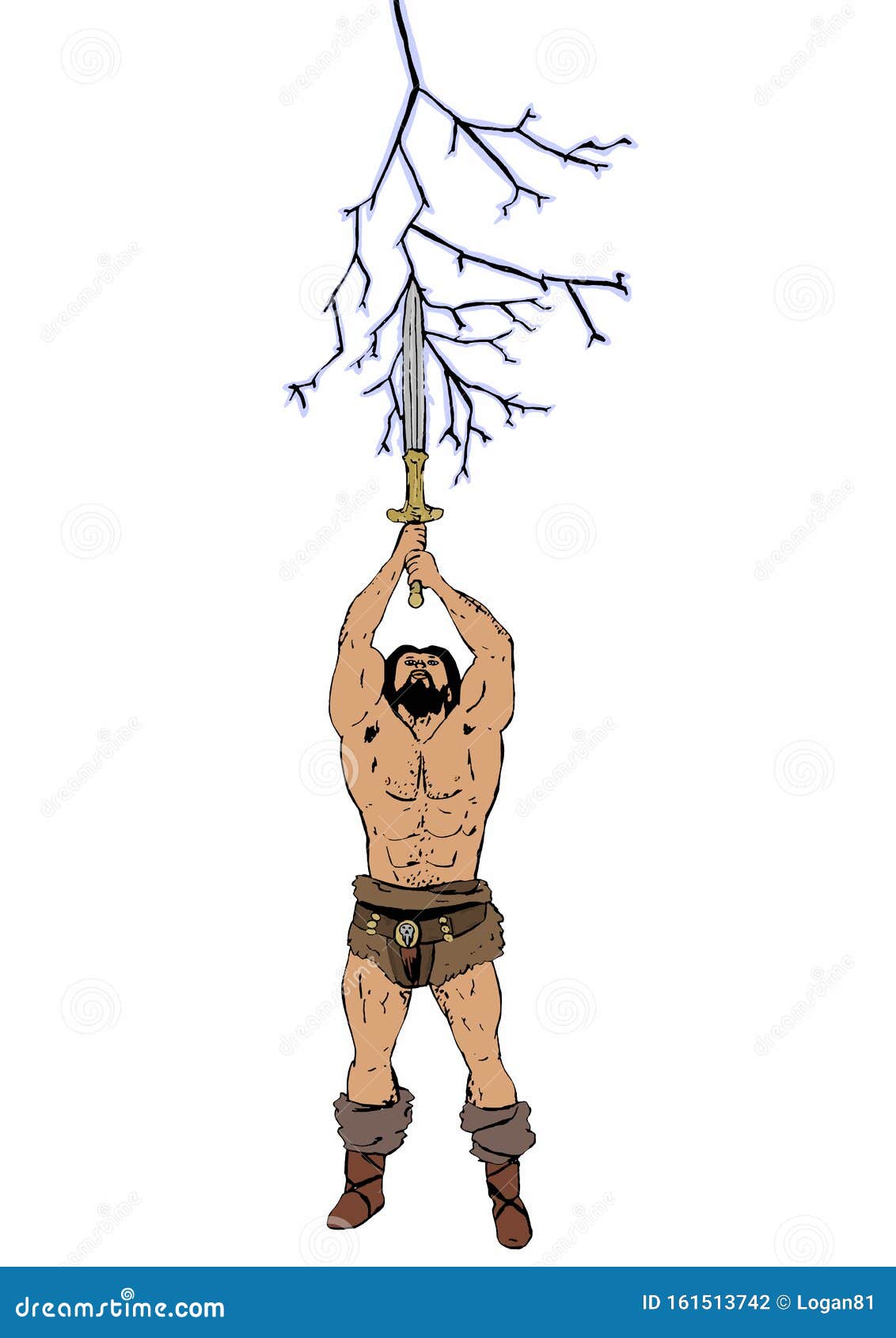 Barbarian Warrior Evokes The Lightning Stock Photo | CartoonDealer.com ...