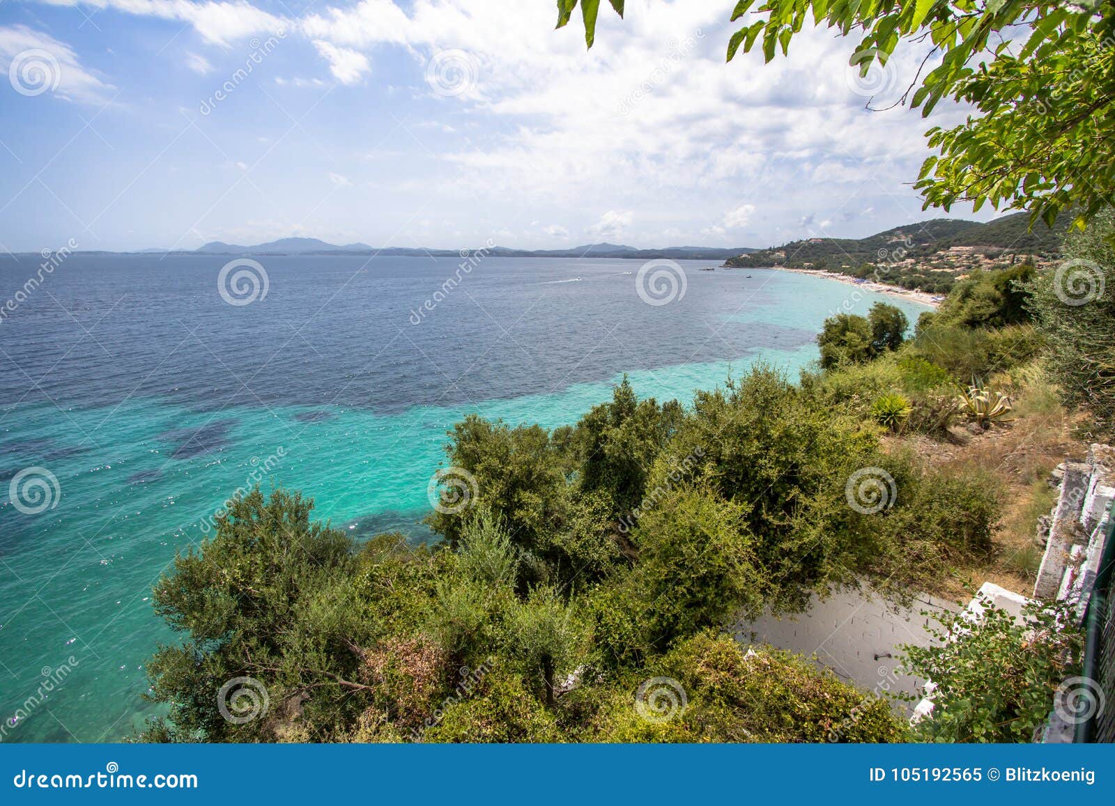 Barbati bay, Corfu, Greece stock image. Image of landmark - 105192565