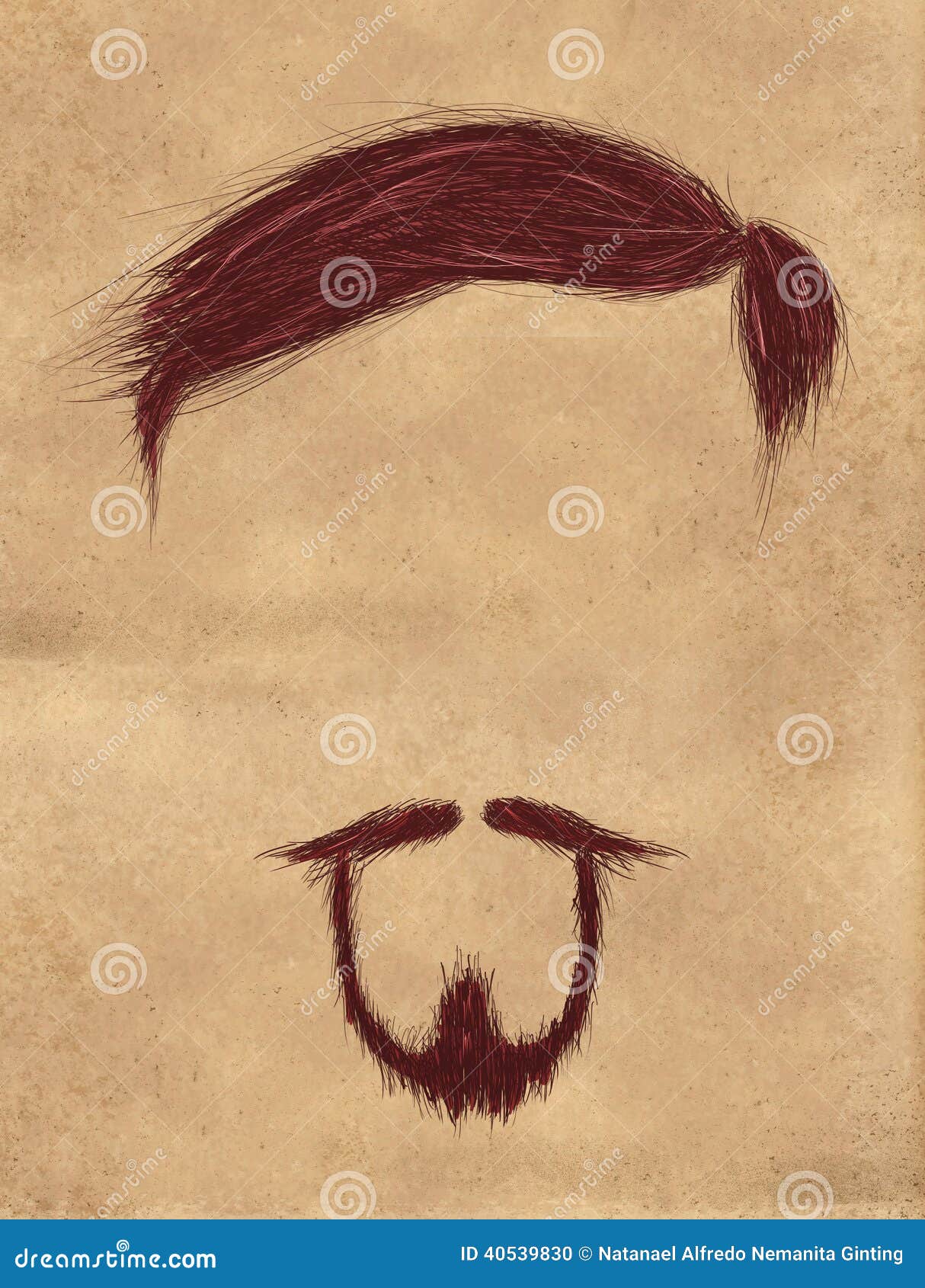 Barbe De Brune, Cheveux Et Moustache Mince Illustration Stock ...
