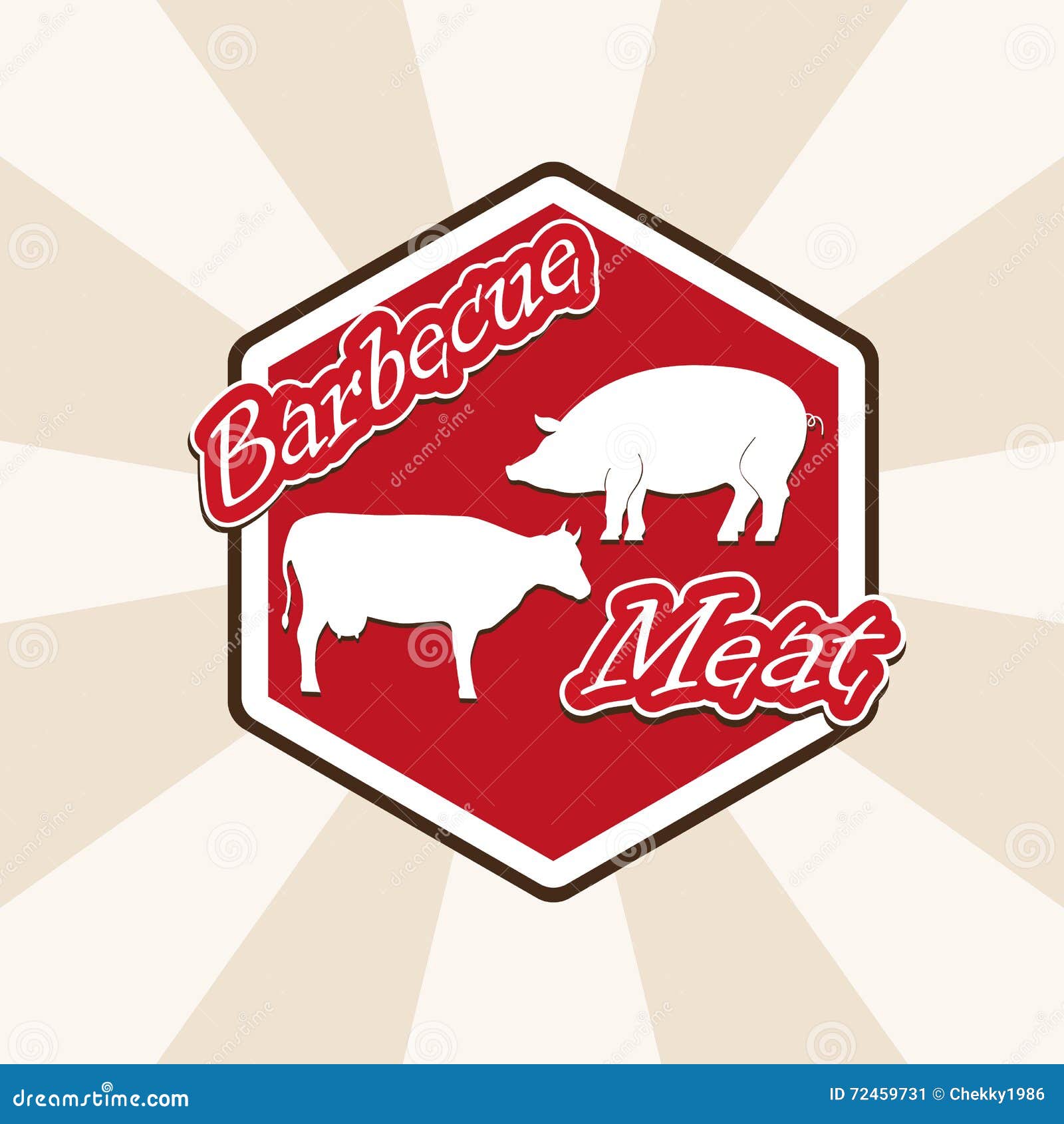 Barbecue Beef Roast Logo Template Vector Badge Design Isolated ...