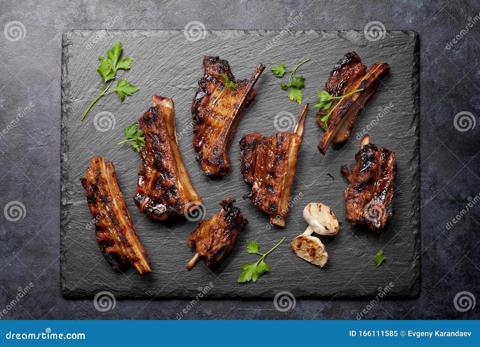 Barbecue Beef Ribs with Bbq Sauce Sliced Stock Image - Image of piece ...