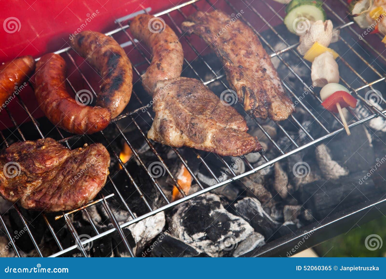 Barbecue, Bright Colorful Vivid Theme Stock Image - Image of grilled ...