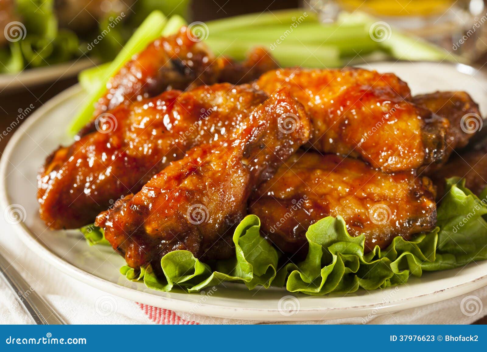 Barbecue Buffalo Chicken Wings Stock Image - Image of fried, celery ...