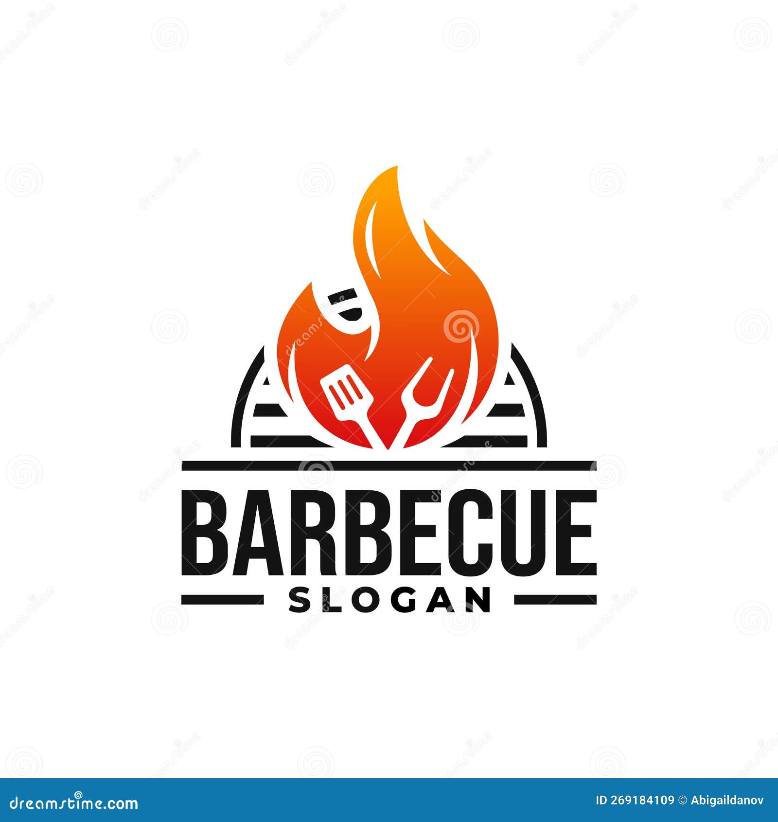 Barbecue logo design stock vector. Illustration of fire - 269184109