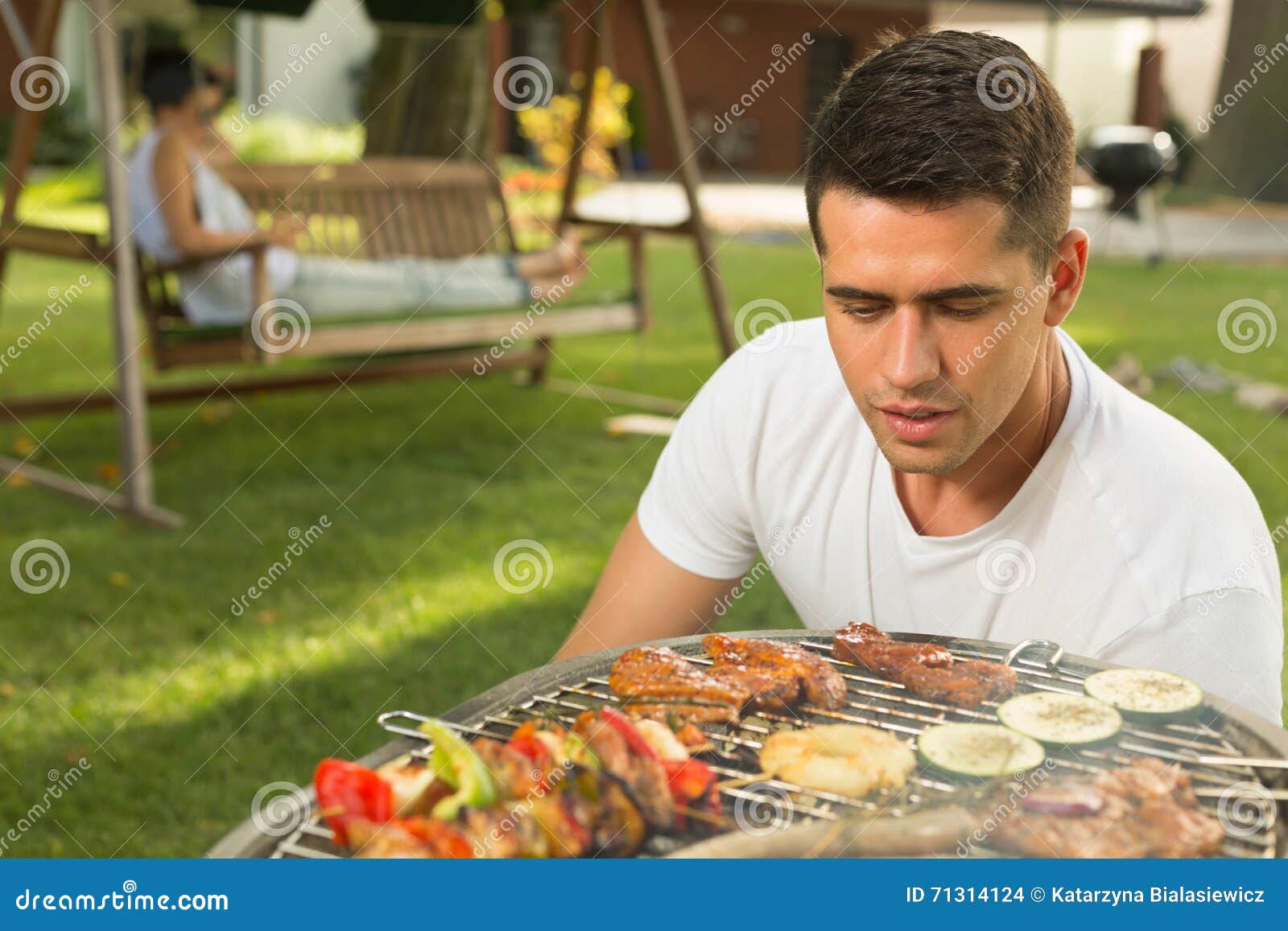 Barbecue chef and grill stock photo. Image of meat, grill - 71314124