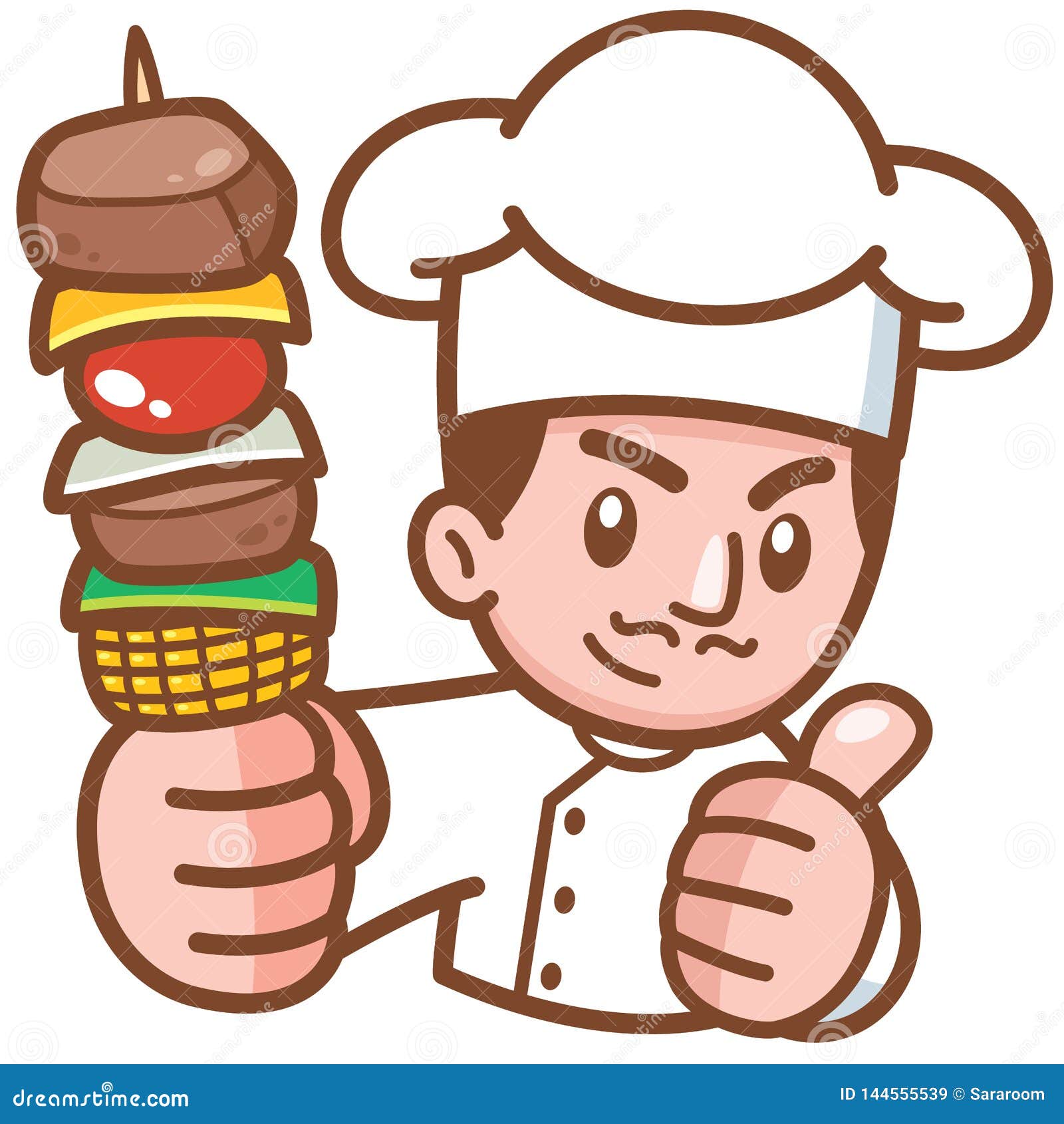 Barbecue Chef stock vector. Illustration of human, cooking - 144555539