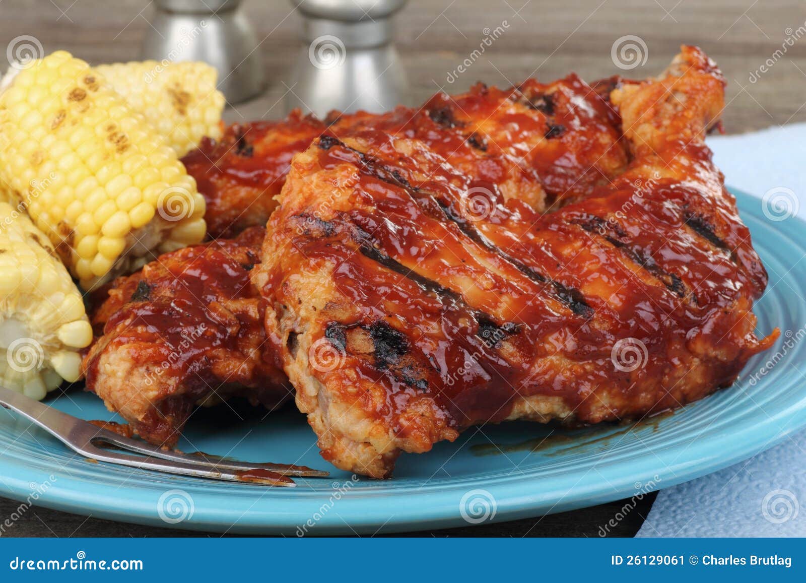 Barbecue Chicken Closeup stock image. Image of platter - 26129061