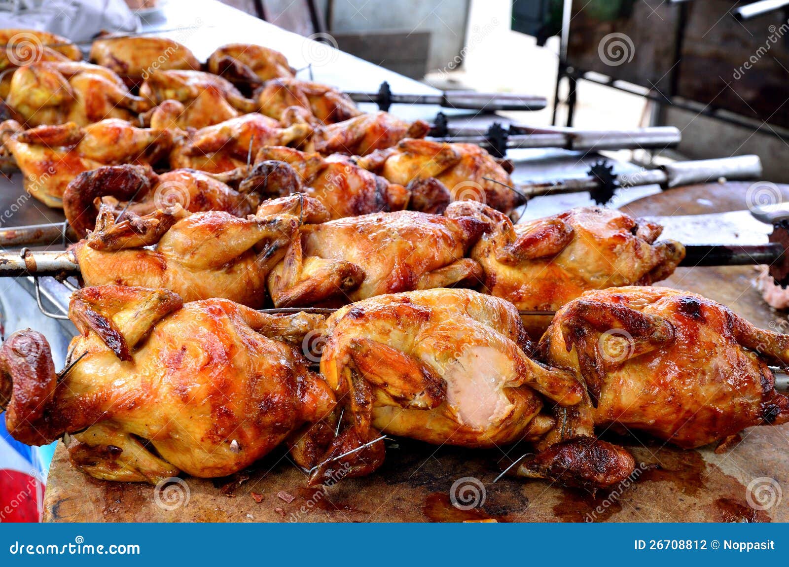 Barbecue Chicken on Open Grill Stock Photo - Image of golden, dinner ...