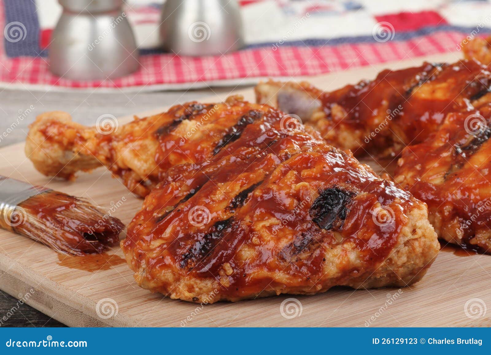 Barbecue Chicken Quarters Closeup Stock Image - Image of barbecue ...