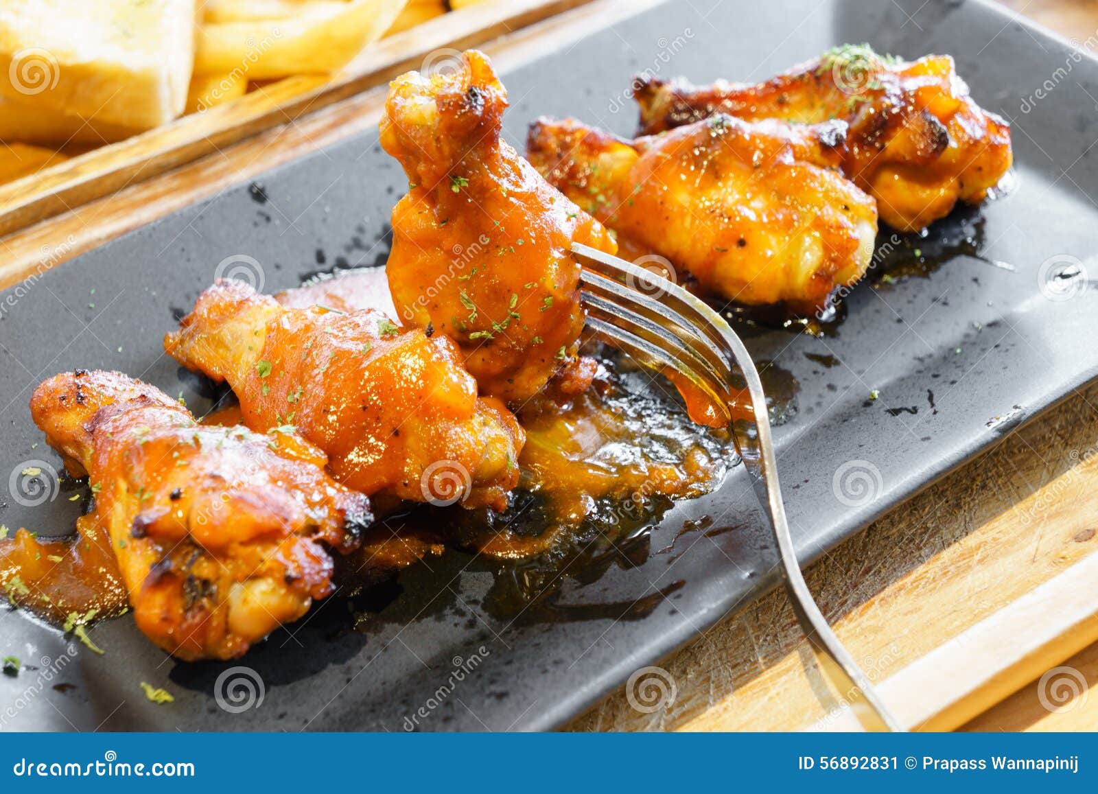 Barbecue Chicken Wing Drum Stick Stock Image - Image of closeup ...