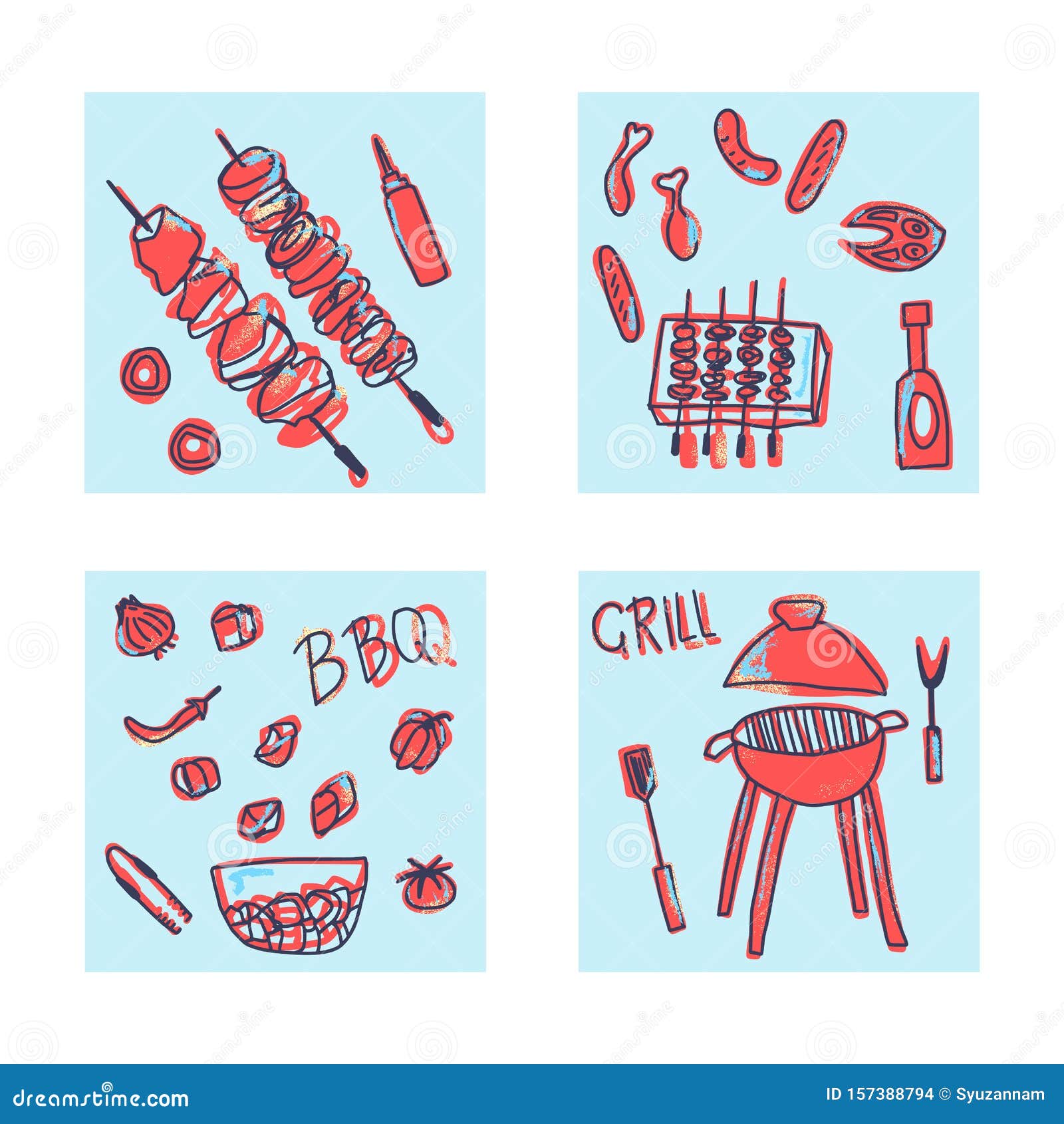 Barbecue Composition with Text. Vector Design Stock Vector ...