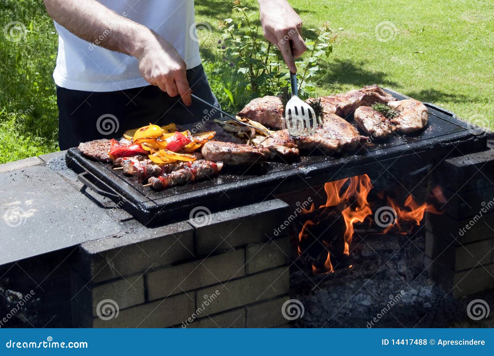Barbecue cooking stock photo. Image of grilled, easy - 14417488
