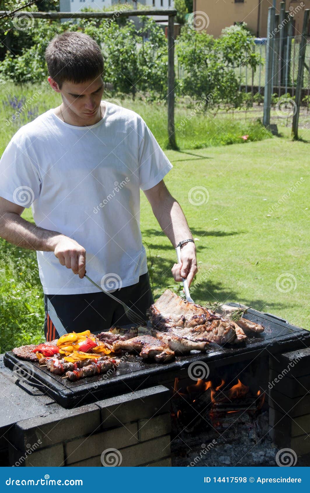 Barbecue cooking stock photo. Image of grilled, calf - 14417598