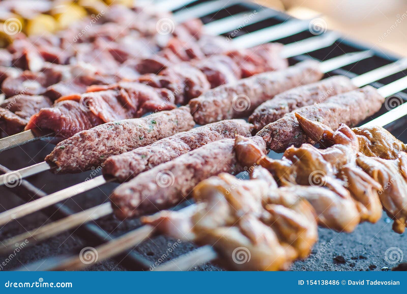 Barbecue from Different Types of Meat in the Restaurant on the ...