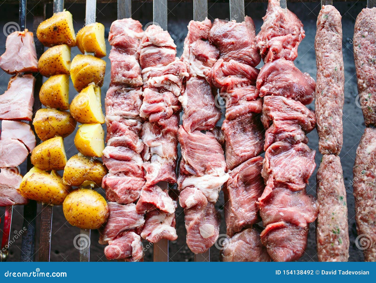 Barbecue from Different Types of Meat in the Restaurant on the ...