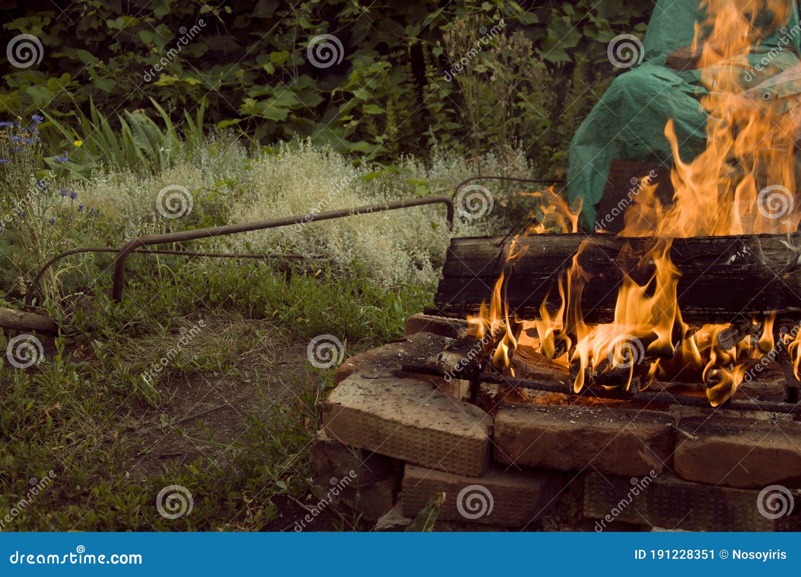Building a Fire in the Backyard Stock Image - Image of travel ...