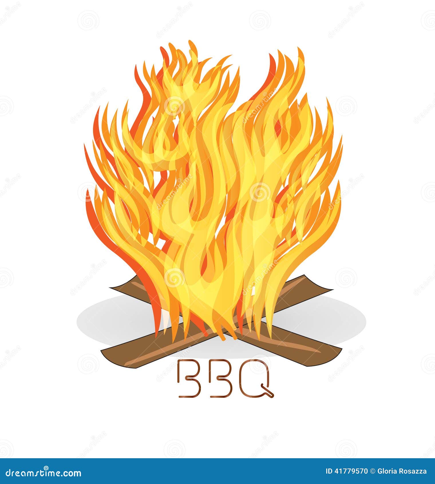 Barbecue fire flames logo stock vector. Illustration of closeup - 41779570