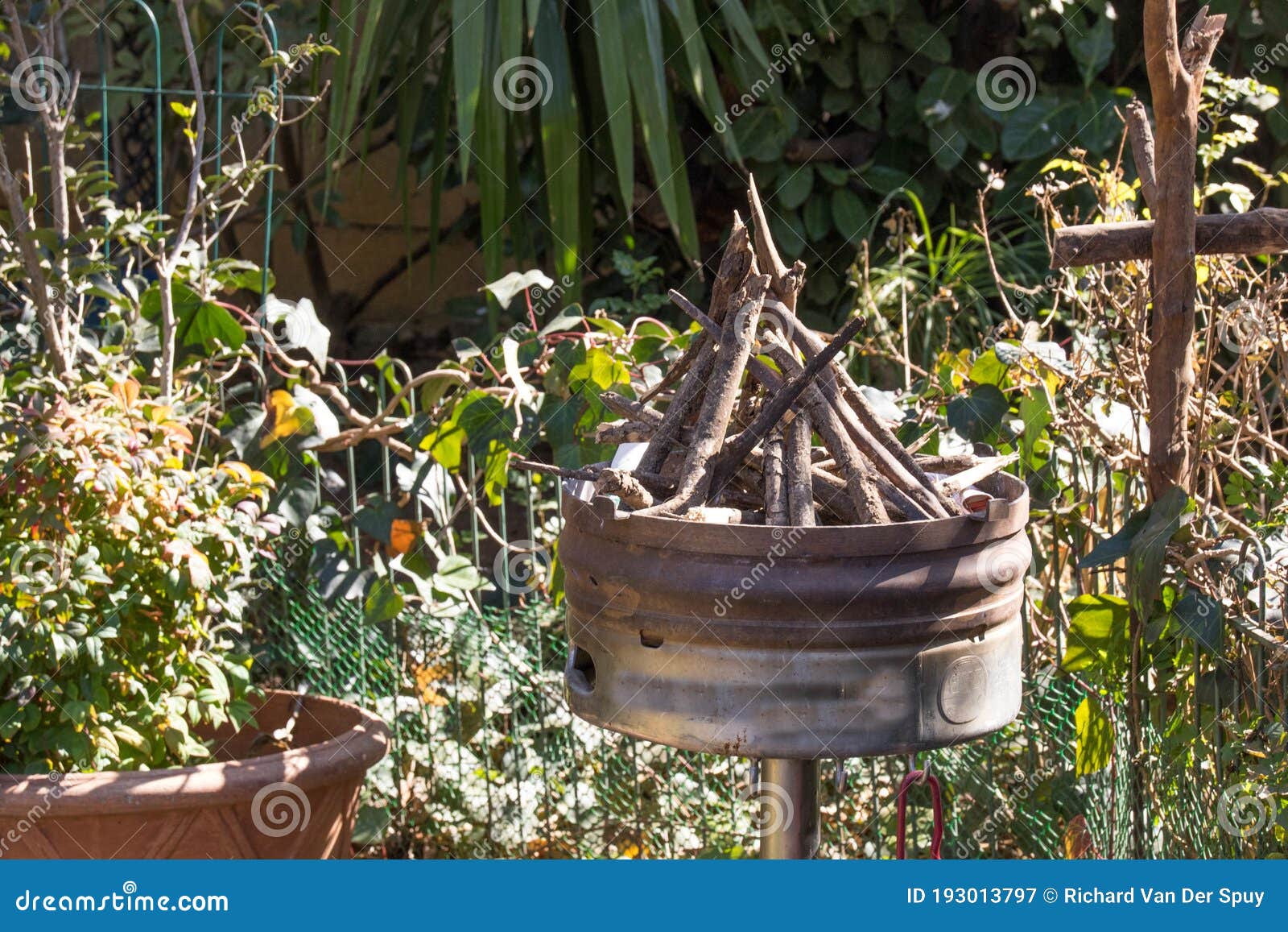 Dry Kindling Packed on a Campfire Stock Image - Image of packed ...