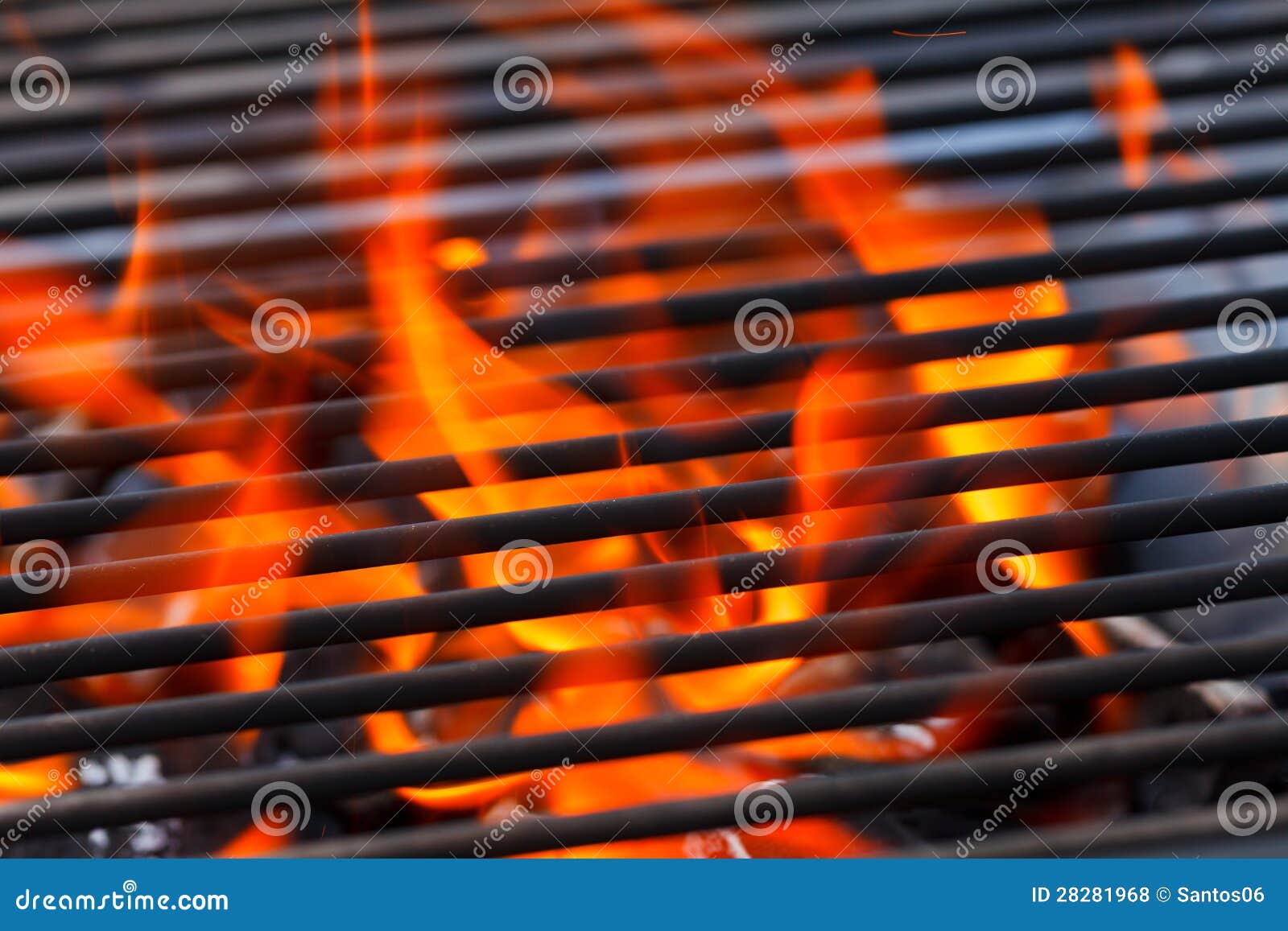 Barbecue with Flames and Copy Space Stock Photo - Image of grill ...