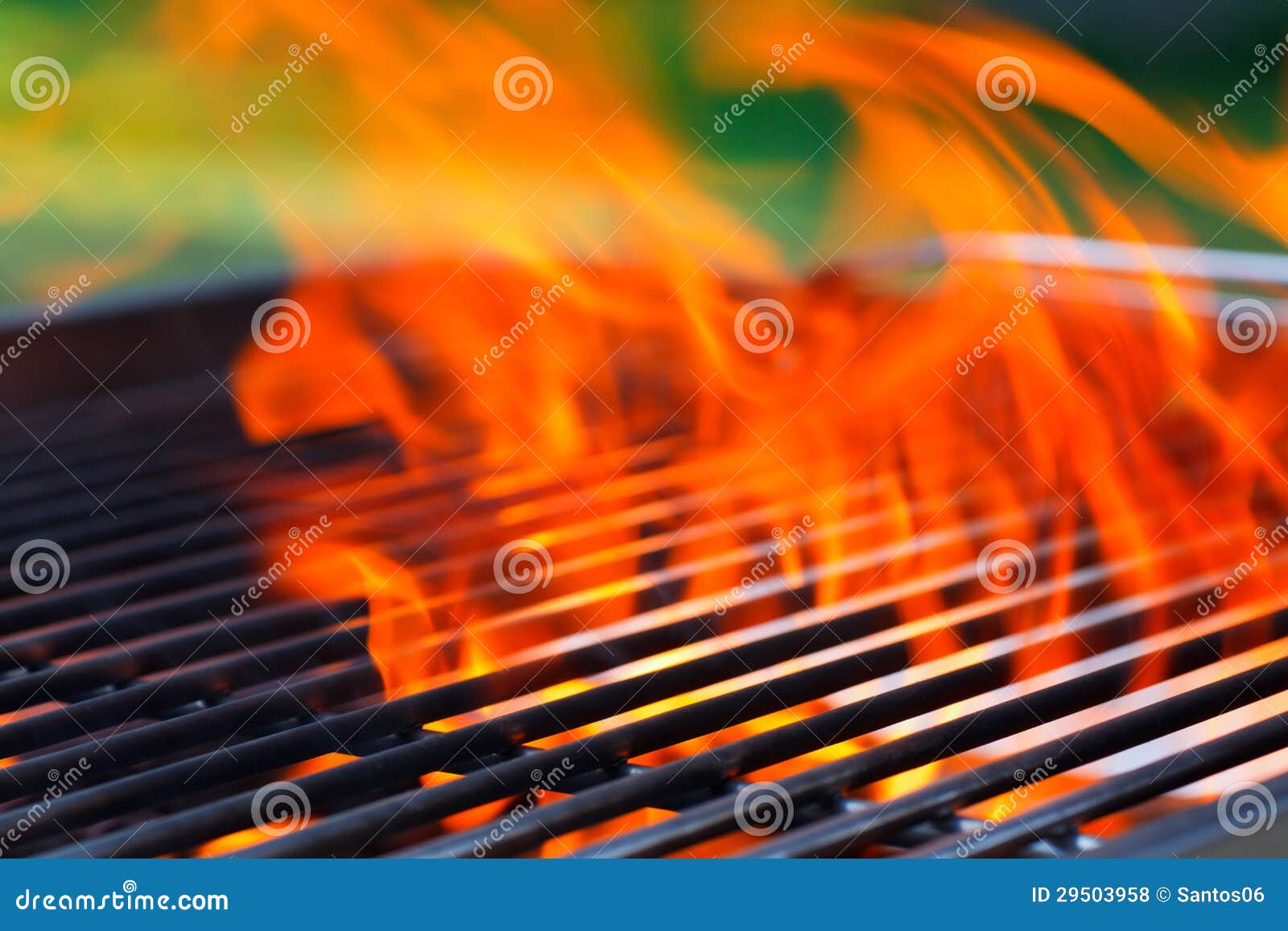 Barbecue with Flames and Copy Space Stock Photo - Image of party, roast ...
