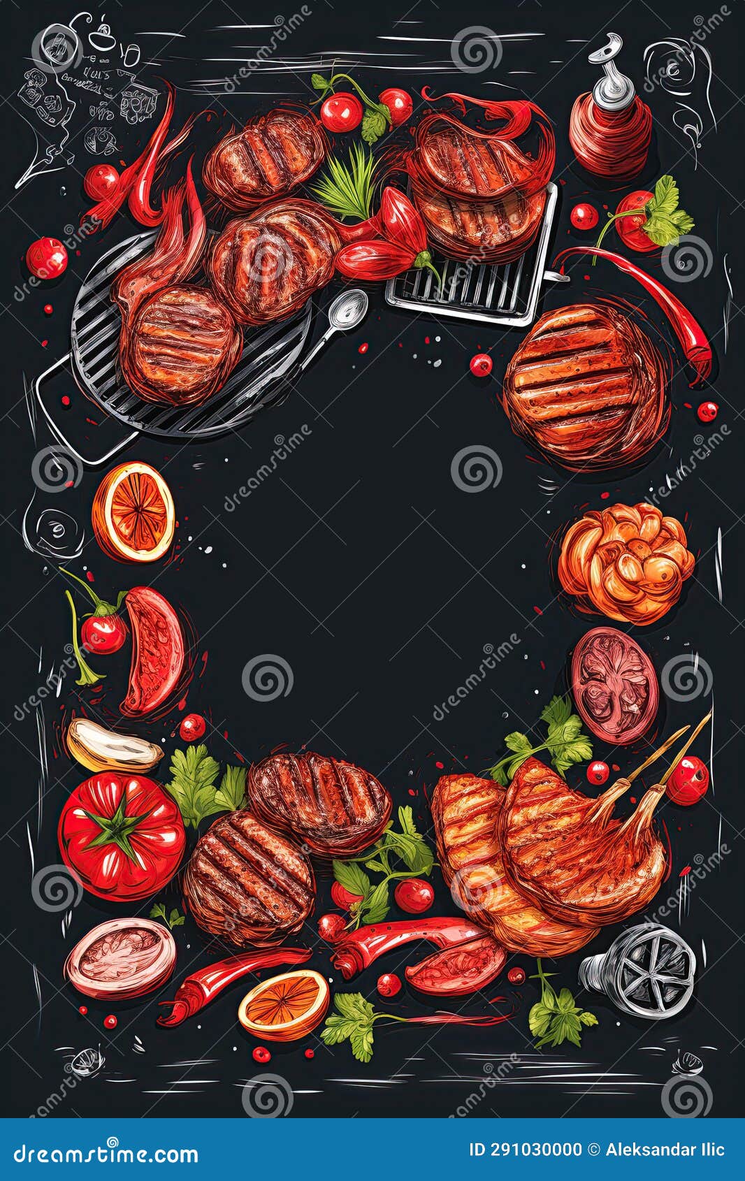 Barbecue Flyer Design with Empty Space for Your Text or Logo Design ...