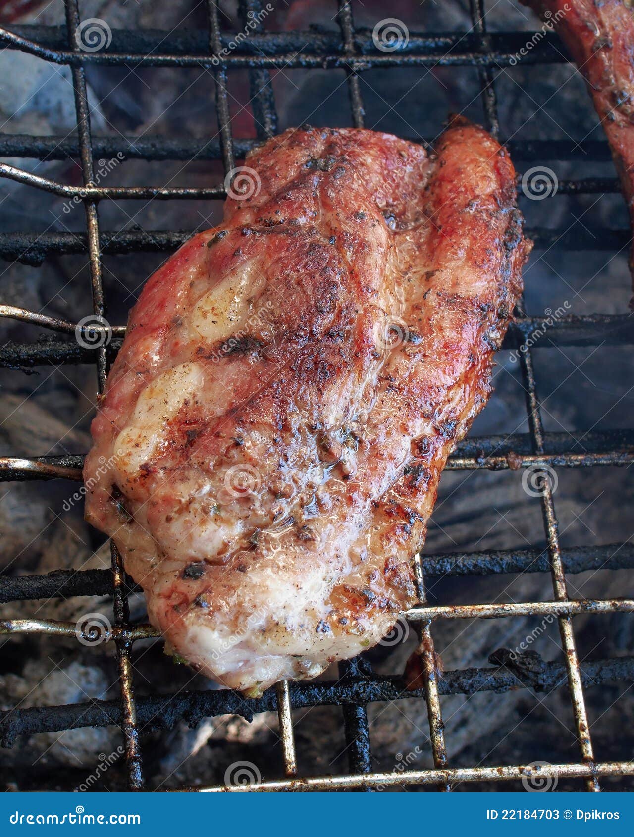 Barbecue Food on Coal Fire, Chicken Stock Image - Image of barbecue ...