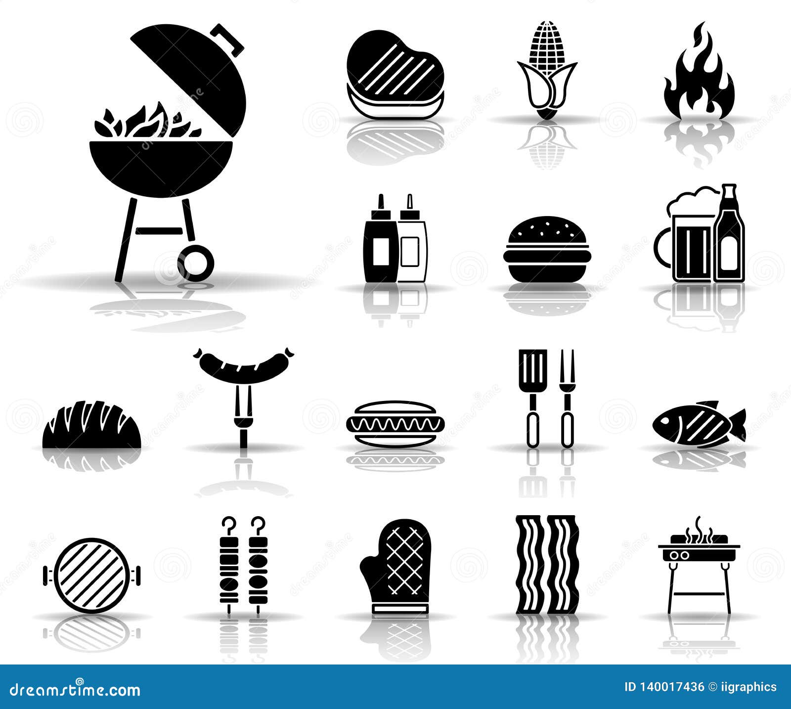 Barbecue & Food - Iconset - Icons Stock Illustration - Illustration of ...