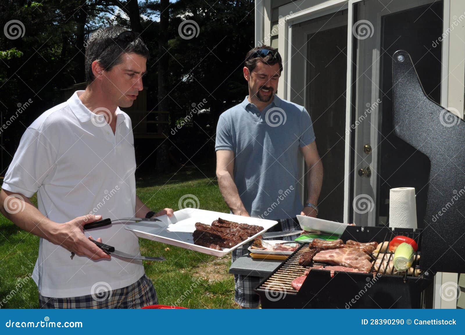 Barbecue with friends stock photo. Image of grass, caucasian - 28390290