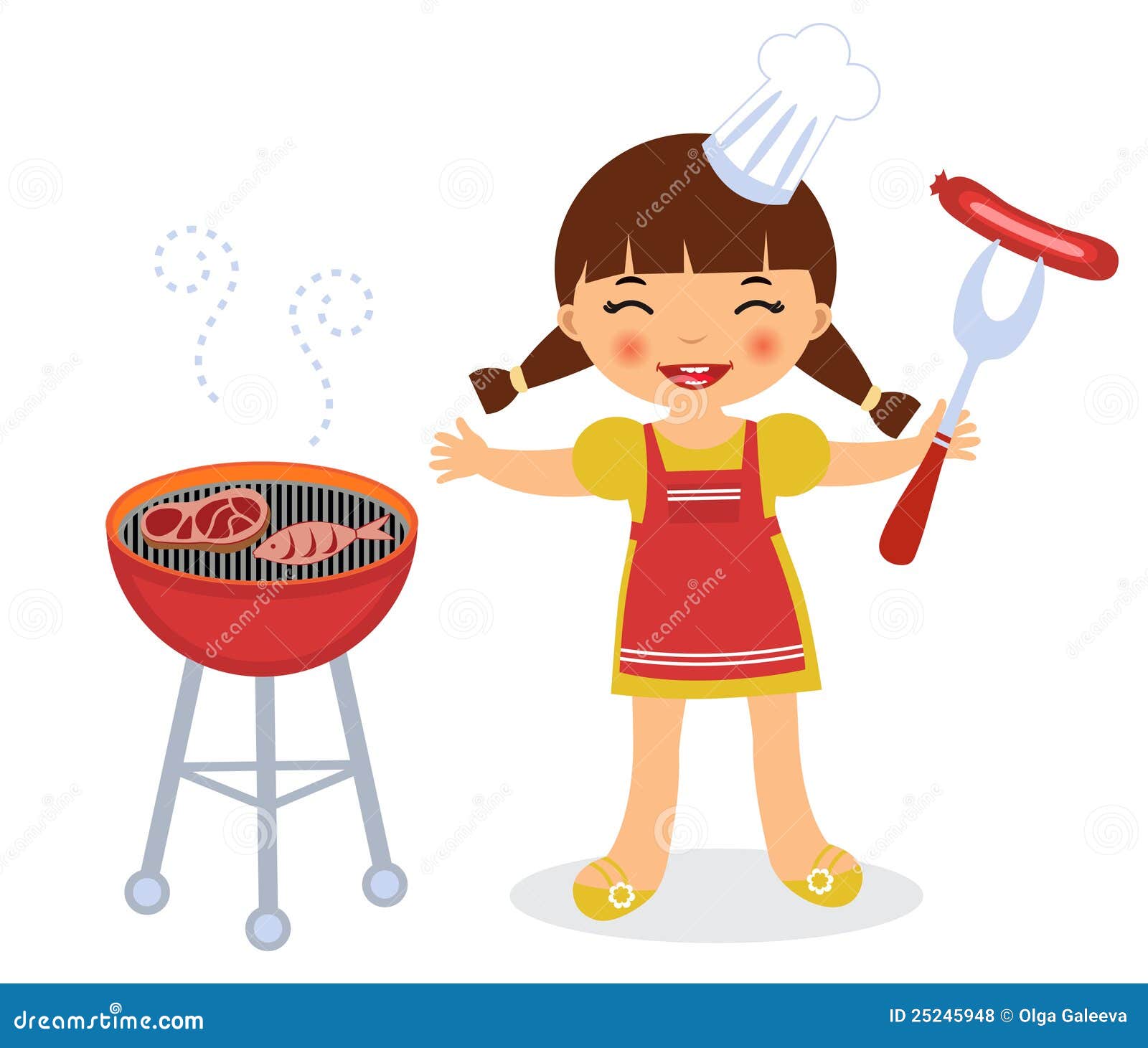 Barbecue girl stock vector. Illustration of equipment - 25245948