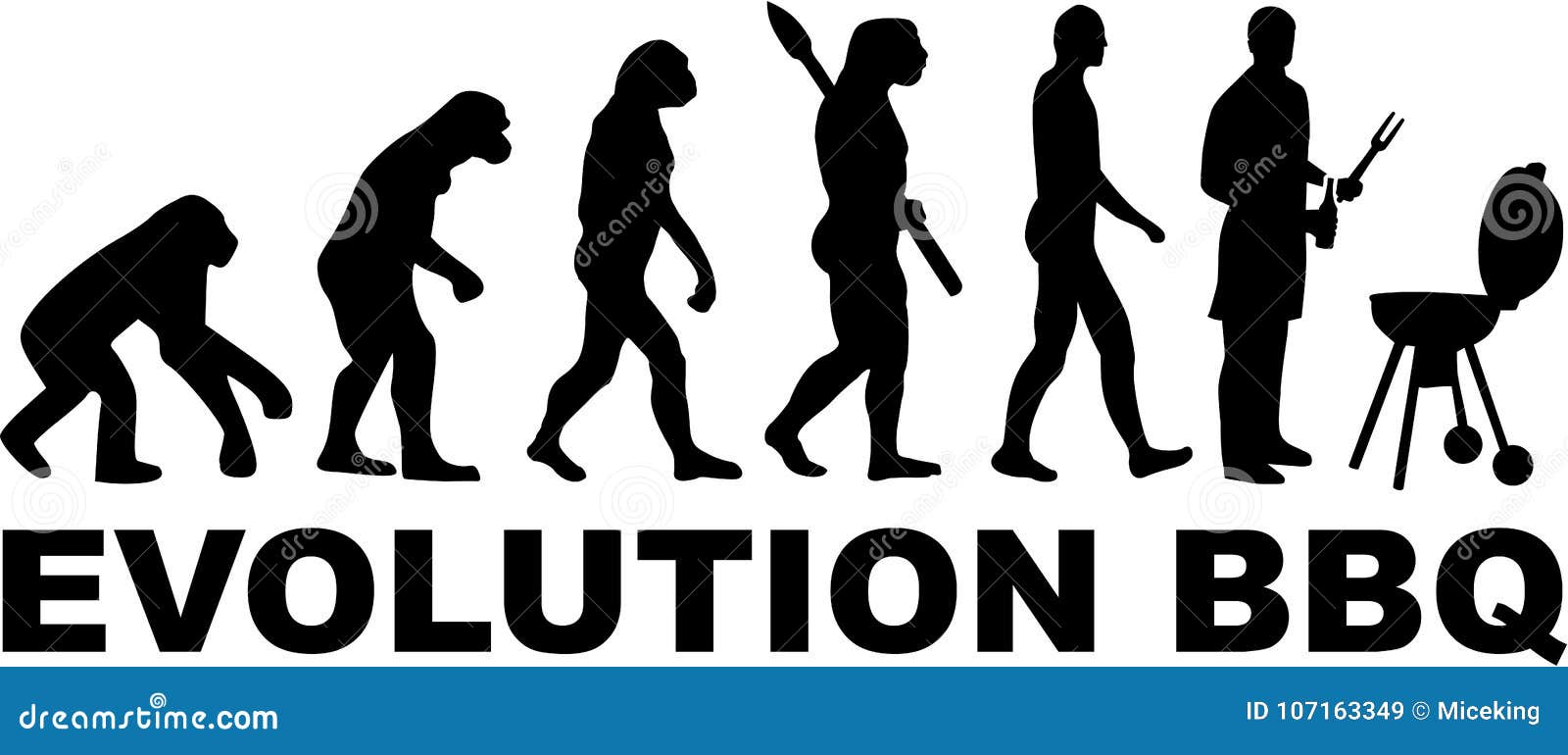 Barbecue Grill Evolution stock vector. Illustration of homosapiens ...