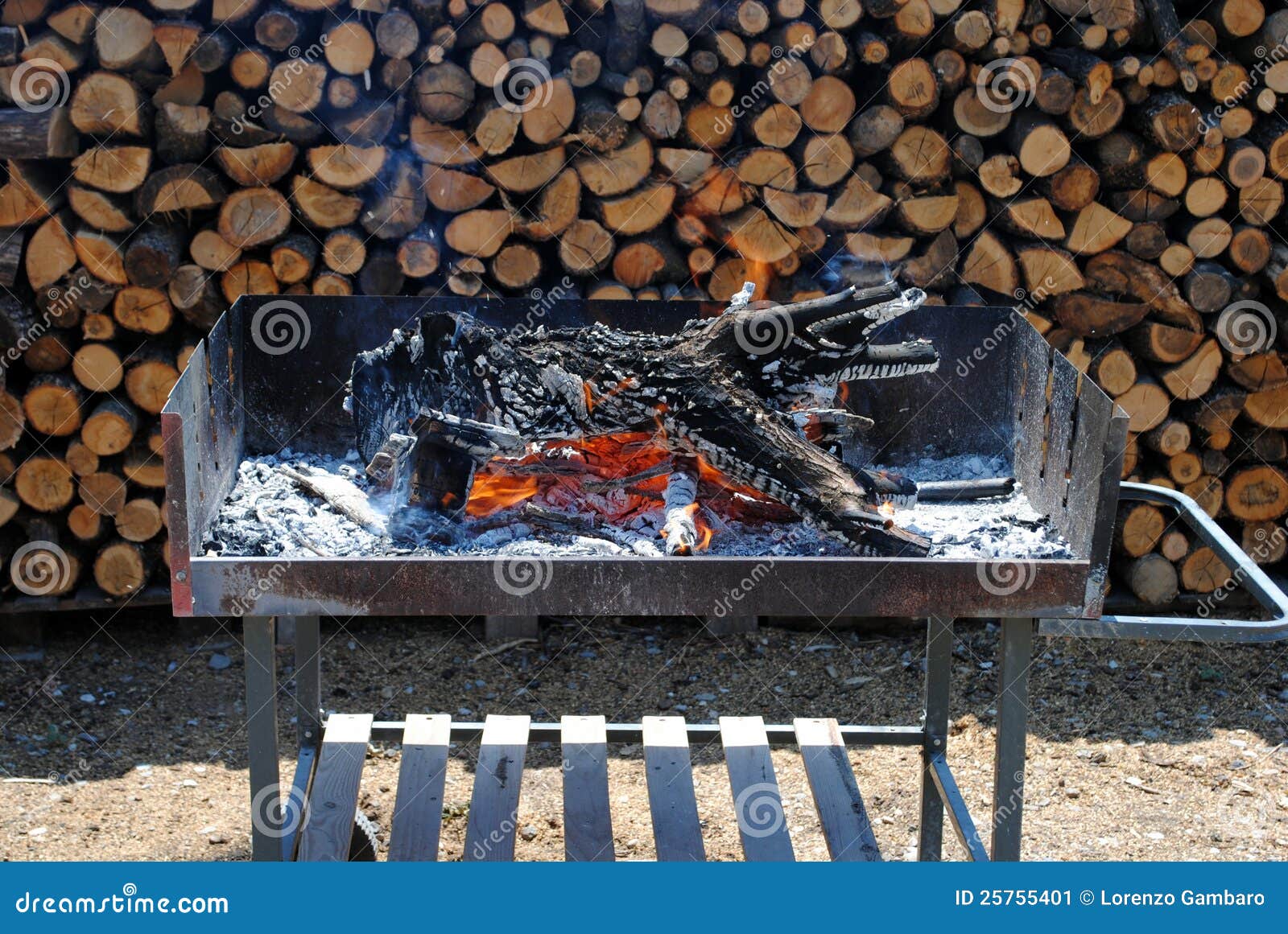 Barbecue grill with flames stock image. Image of appliance - 25755401
