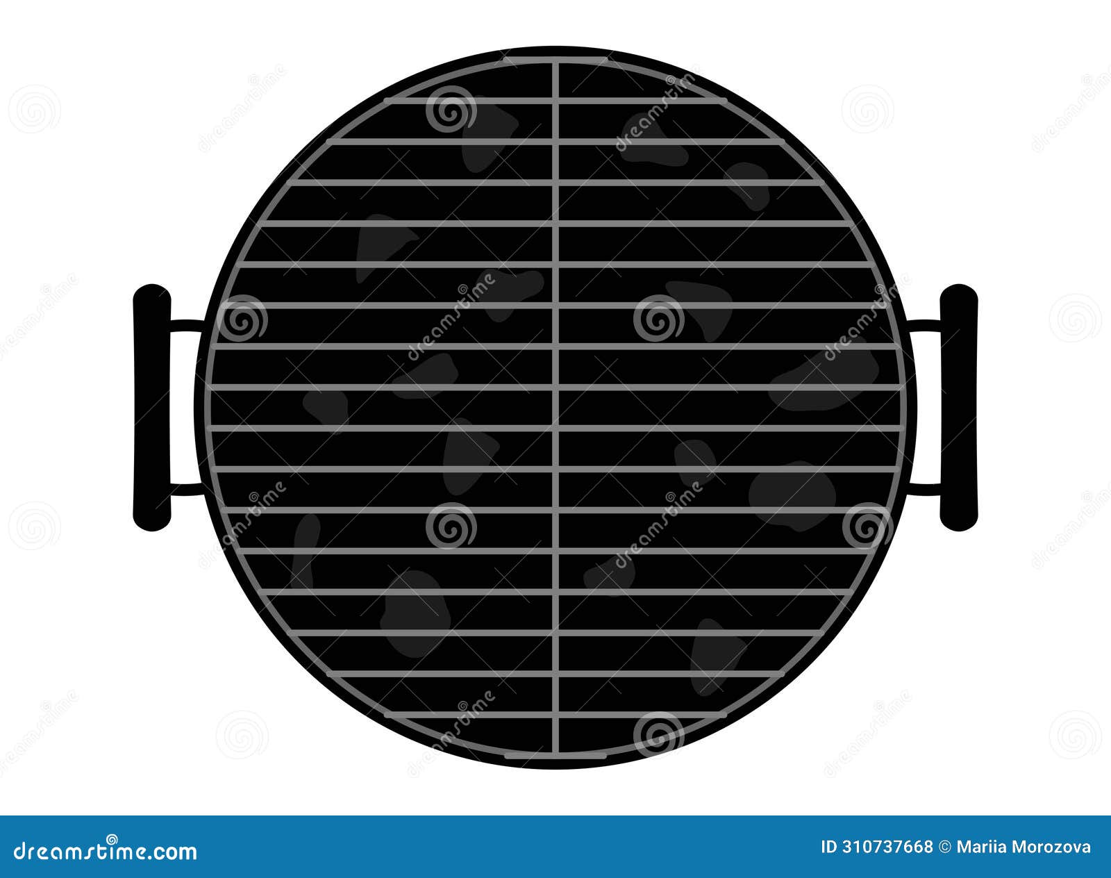 Barbecue Grill Illustration with Clean Round Grill Grid. Vector Top ...